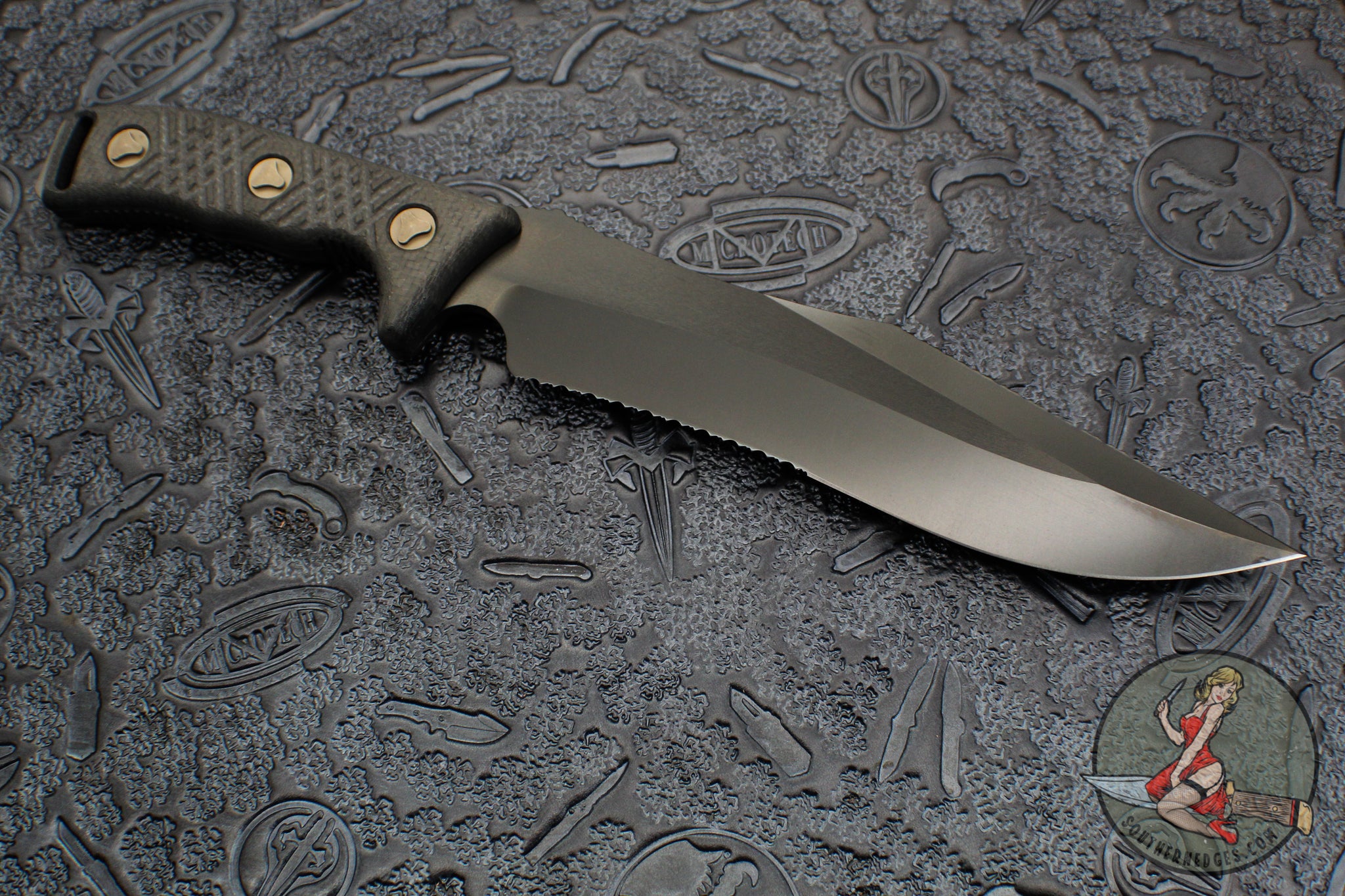 Microtech Arbiter Fixed Blade Knife- Carbon Fiber Scales- DLC Black Fu ...