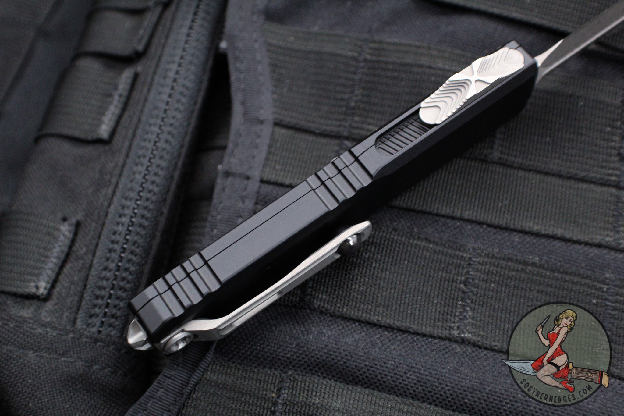 Microtech Ultratech ZBP Zero Blade Play OTF Knife- Double Edge- Black ...