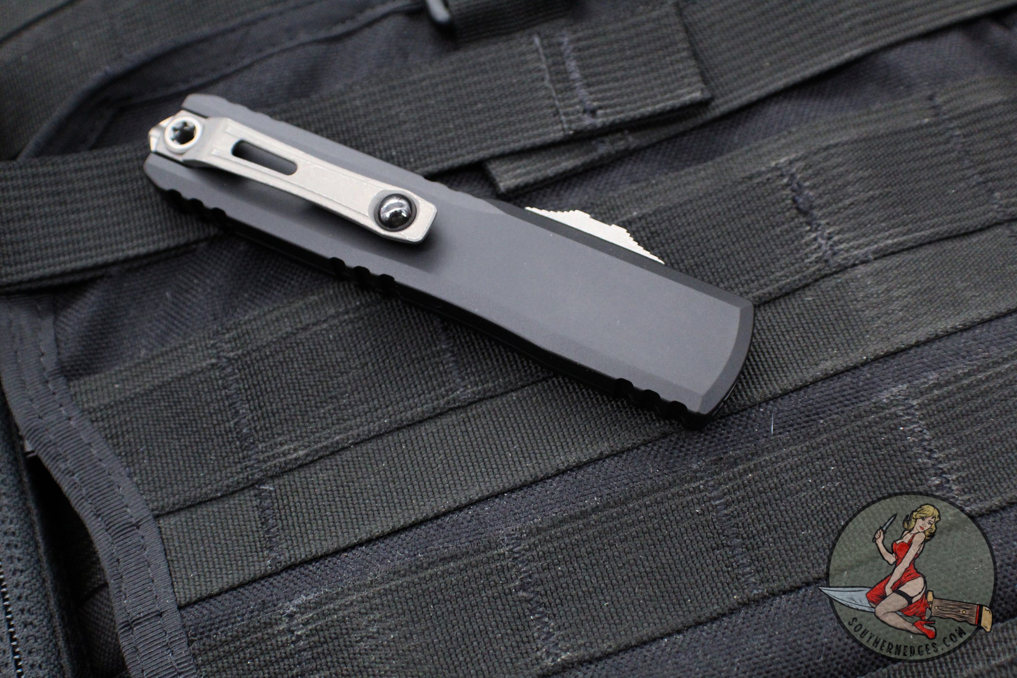 Microtech Ultratech ZBP Zero Blade Play OTF Knife- Double Edge- Black ...