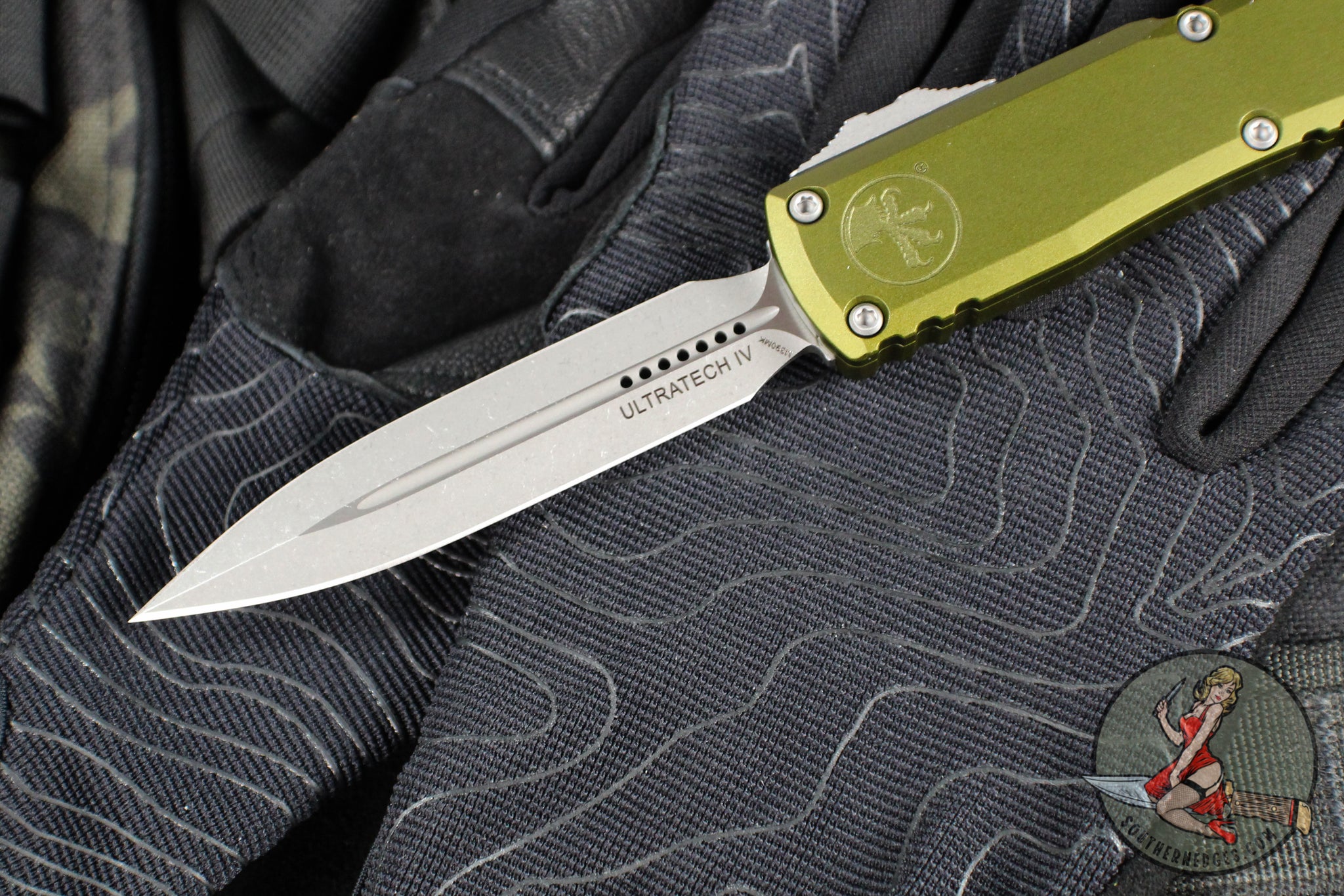 Microtech Ultratech OTF Knife- GEN IV- Double Edge- OD Green Handle- A ...
