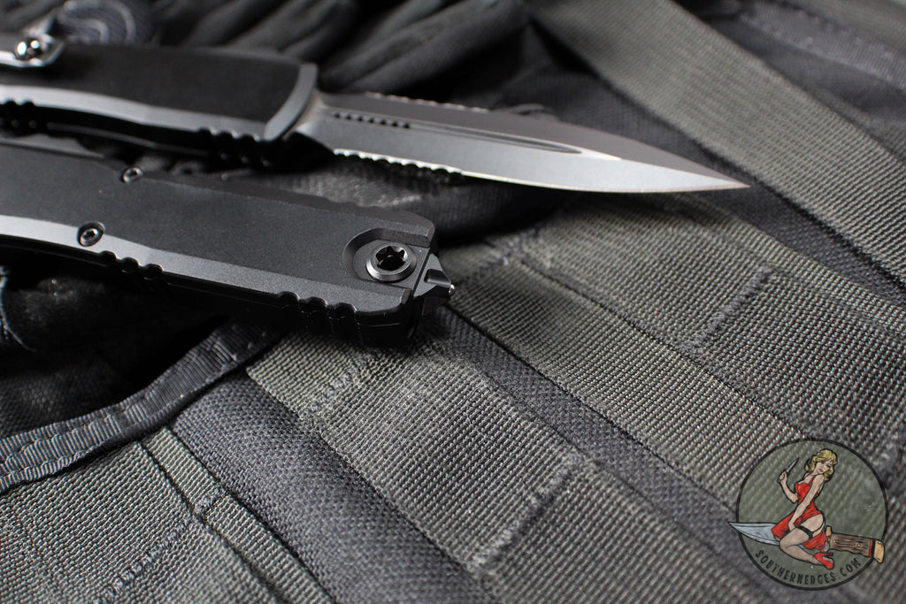 Microtech Ultratech OTF Knife- GEN IV- Tactical- Double Edge- Black Ha ...