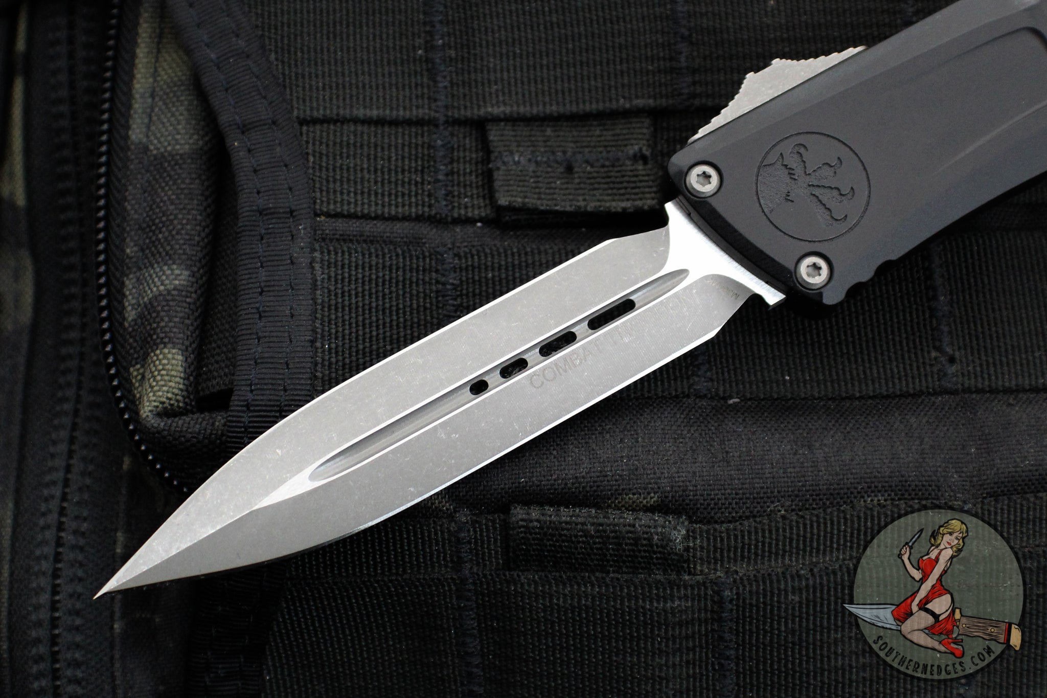 Microtech Combat Troodon Gen III OTF Knife- Double Edge- Black Handle ...