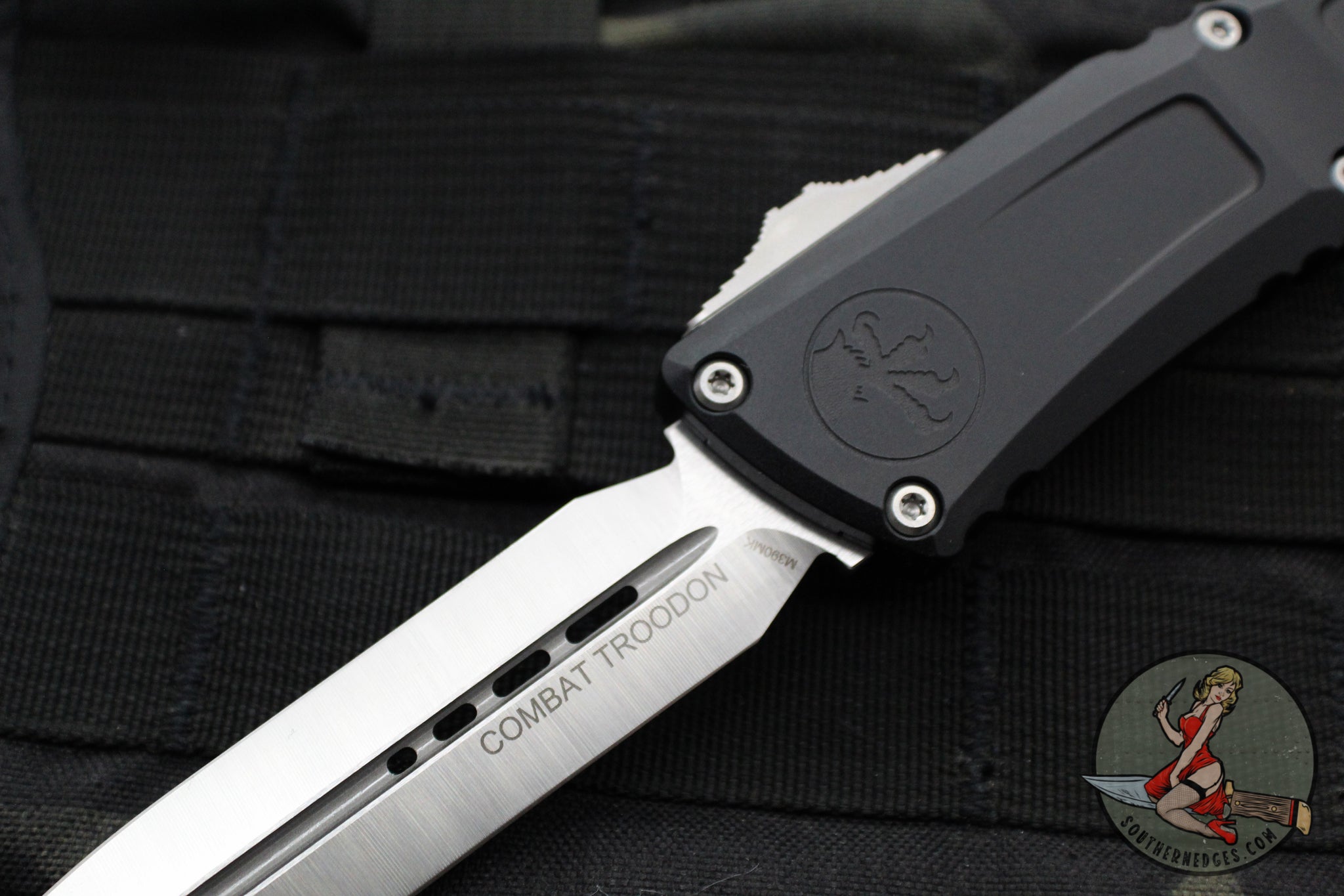 Microtech Combat Troodon Gen III OTF Knife- Double Edge- Black Handle ...