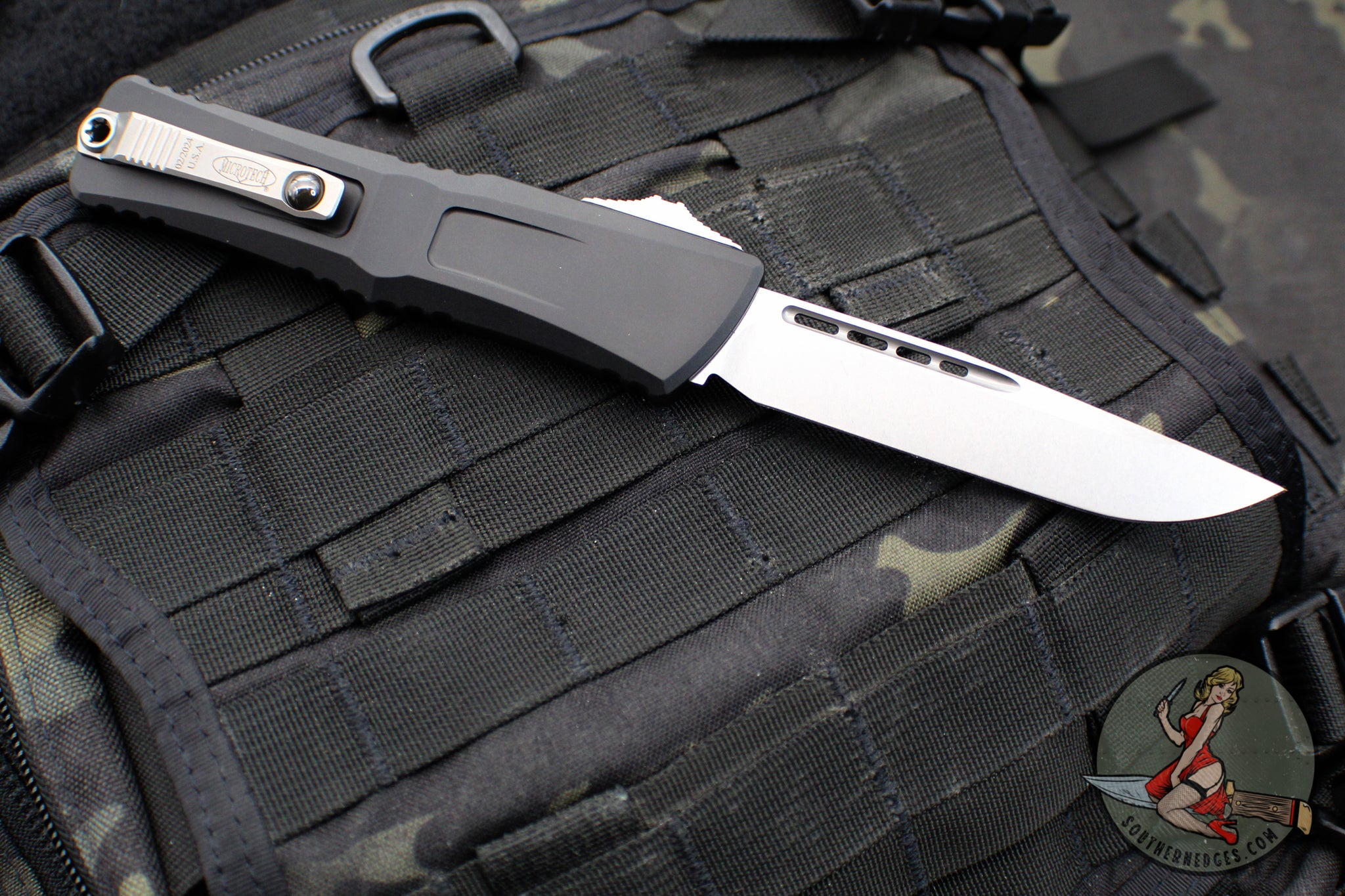 Microtech Combat Troodon Gen III OTF Knife- Single Edge- Black Handle ...