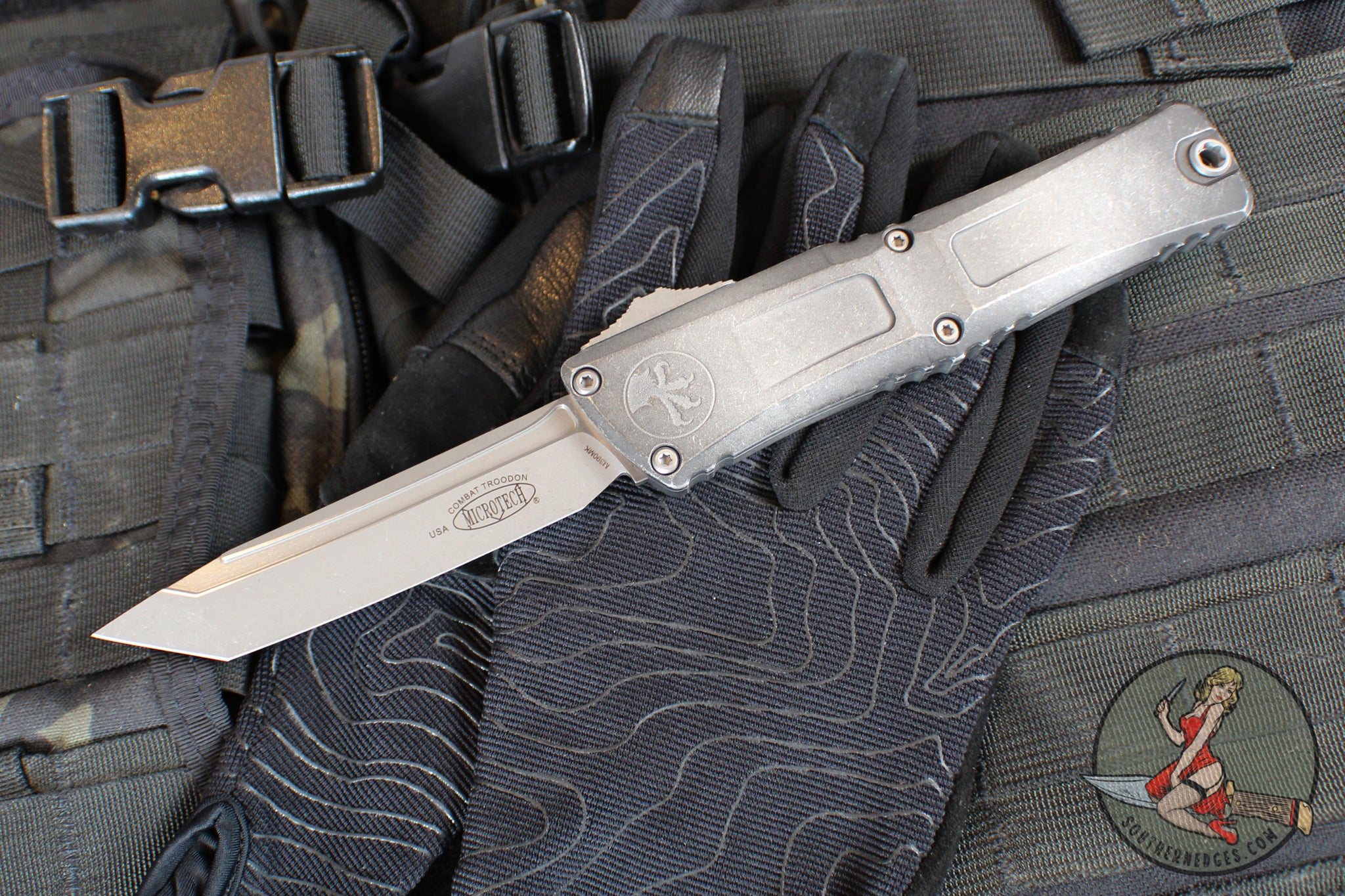 Microtech Combat Troodon Gen III OTF Knife- Tanto Edge- Weathered Meta | Southern Edges