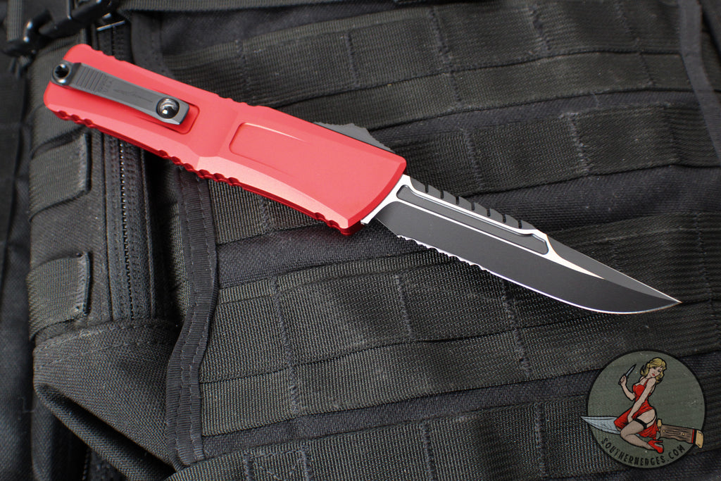 Microtech Combat Troodon Gen III OTF Knife- Interceptor Edge- Red Hand ...
