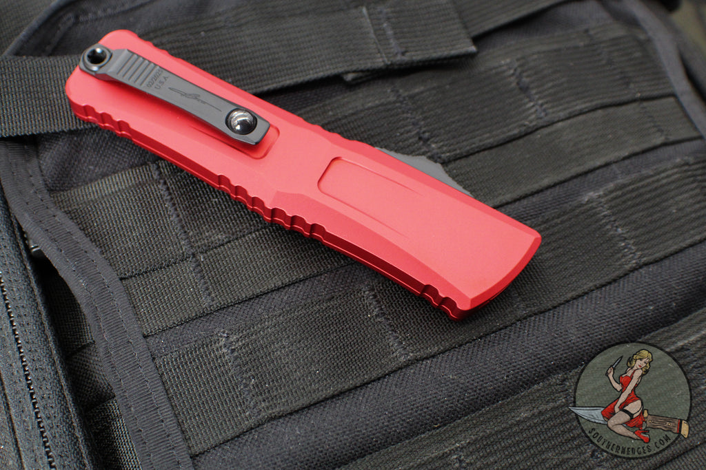 Microtech Combat Troodon Gen III OTF Knife- Interceptor Edge- Red Hand ...
