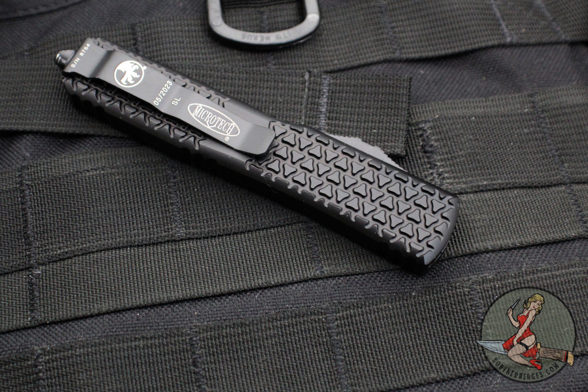 Microtech Sith Lord Ultratech OTF Knife- Double Edge- Black Tri-Grip H ...