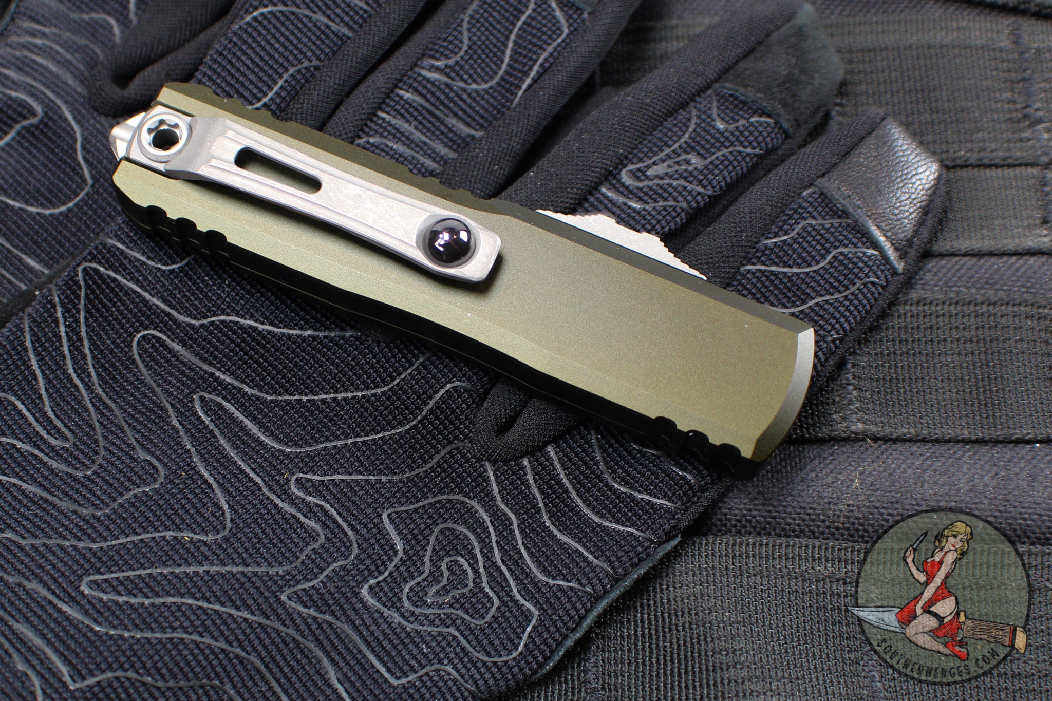 Microtech UTX-85 OTF Knife- GEN IV- Double Edge- OD Green Handle- Apoc ...