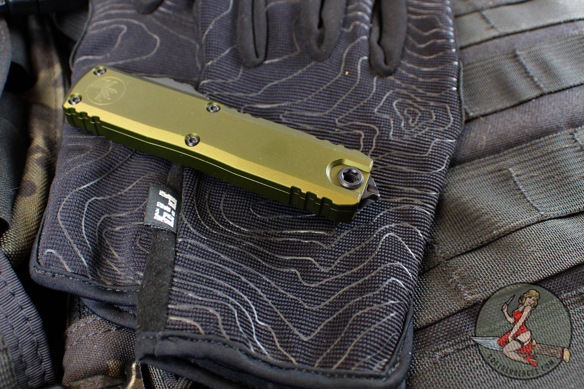 Microtech UTX-85 OTF Knife- GEN IV- Double Edge- OD Green Handle- Blac ...