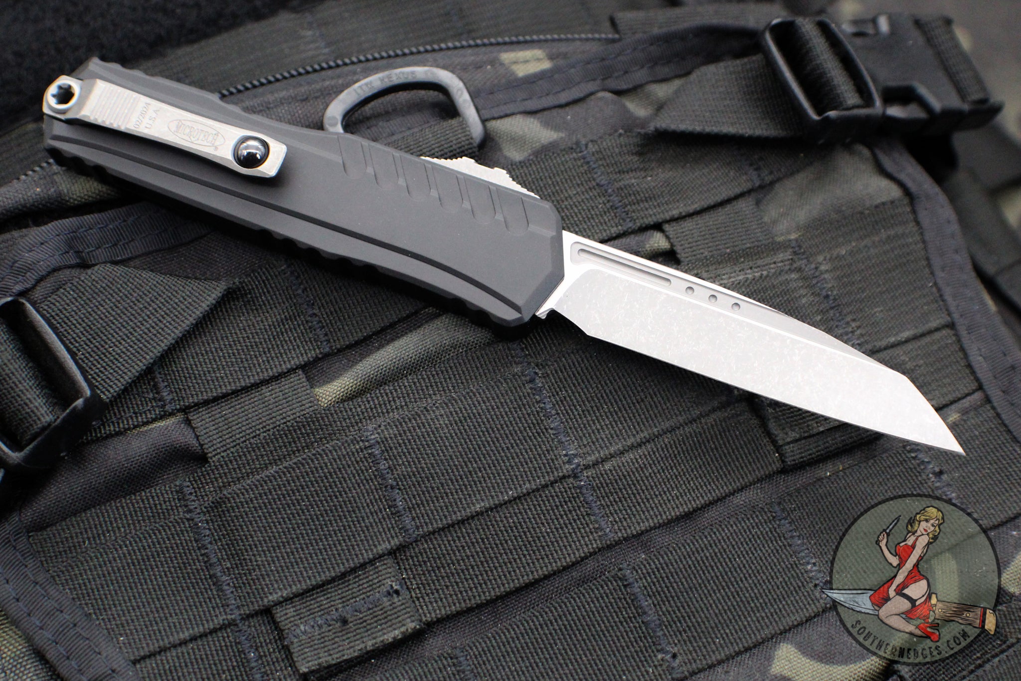 Microtech Cypher II 2024- Single Edge- Black Handle- Apocalyptic Plain ...
