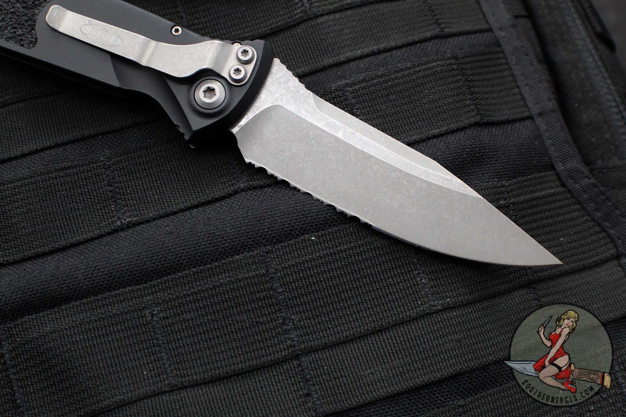 Microtech Socom Elite Auto (OTS)- Single Edge- Black Handle- Apocalypt ...