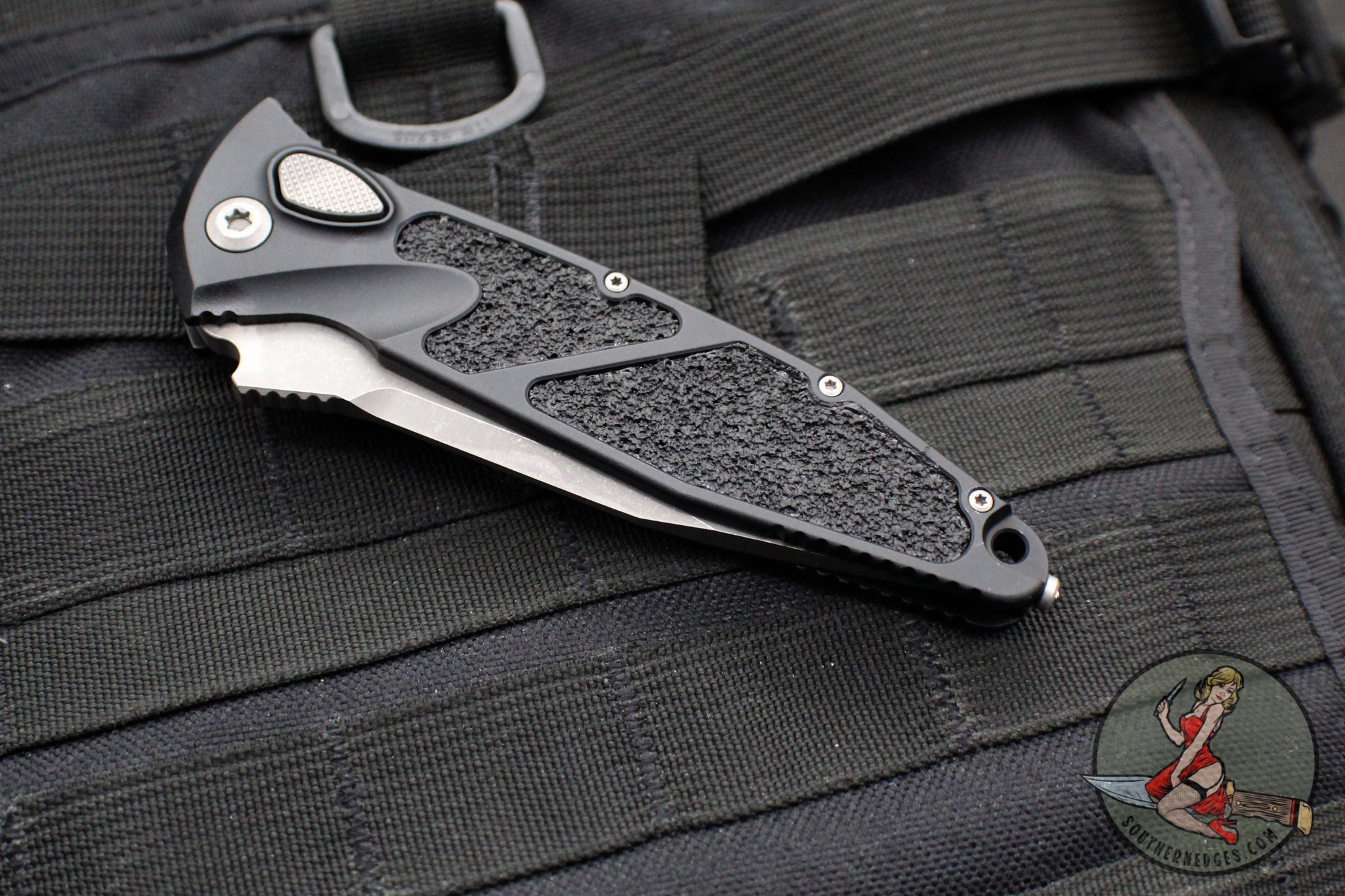 Microtech Socom Elite Auto (OTS)- Single Edge- Black Handle- Apocalypt ...