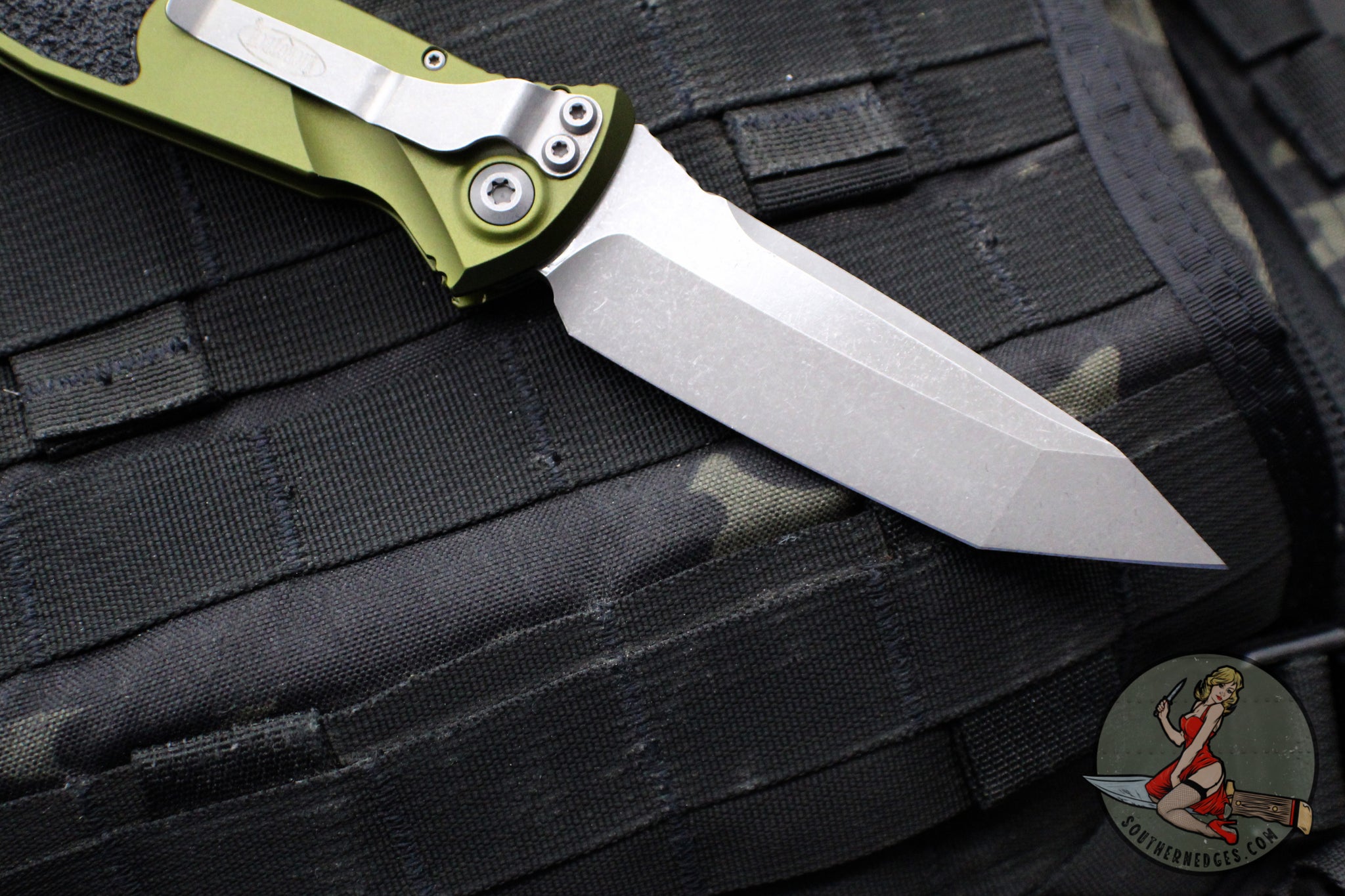 Microtech Socom Elite OTS Auto- Tanto Edge- OD Green Handle- Apocalypt ...