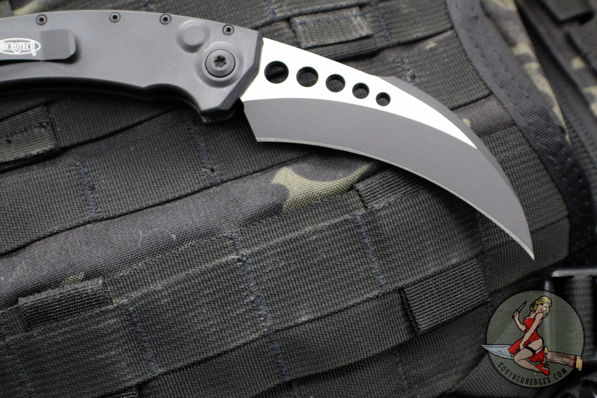 Microtech Hawk Out The Side (OTS) Auto- Karambit- Tactical- Black Hand ...