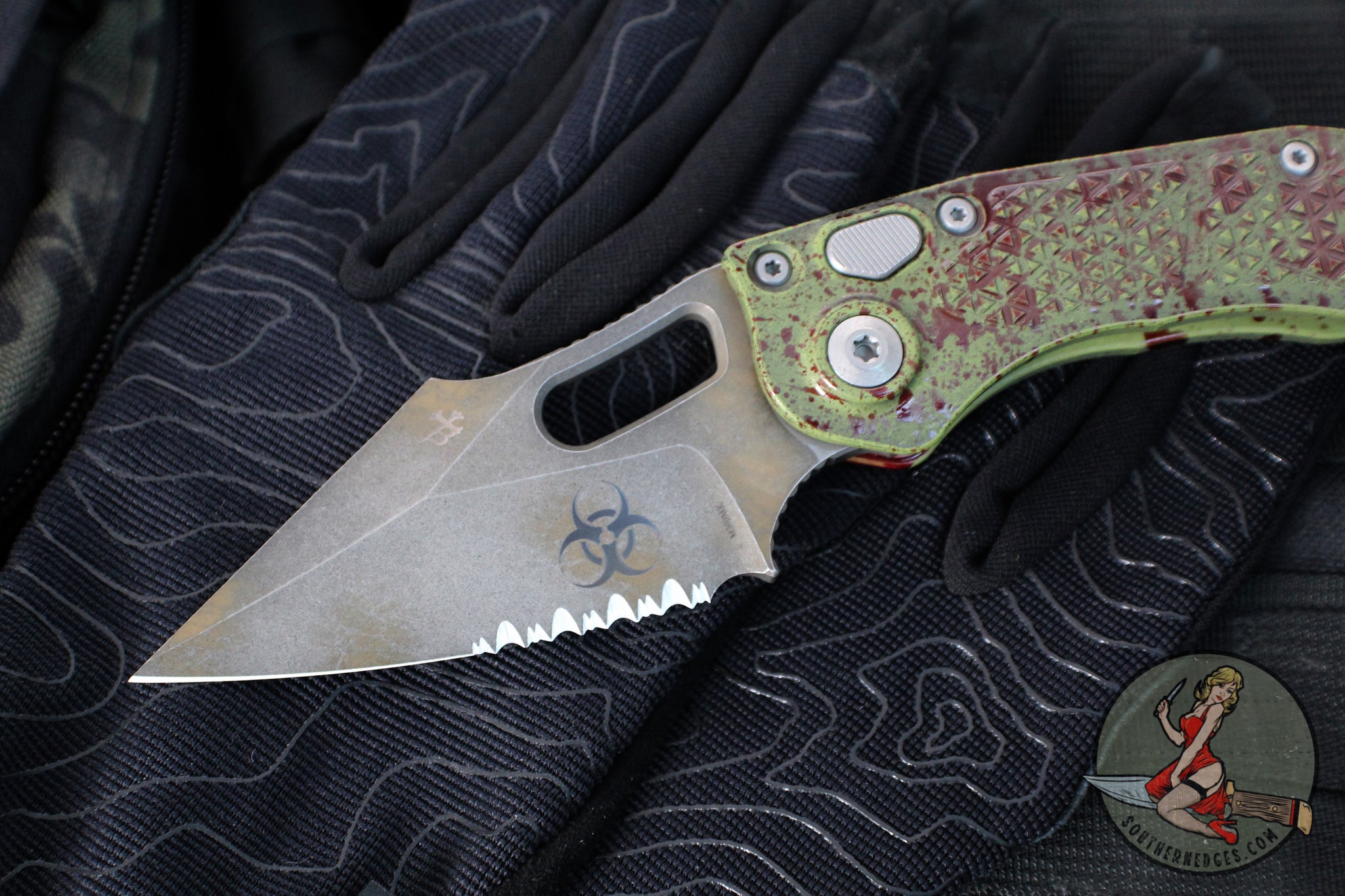 Microtech Stitch OTS Auto Knife- Outbreak Finished Handle- Outbreak Bl ...