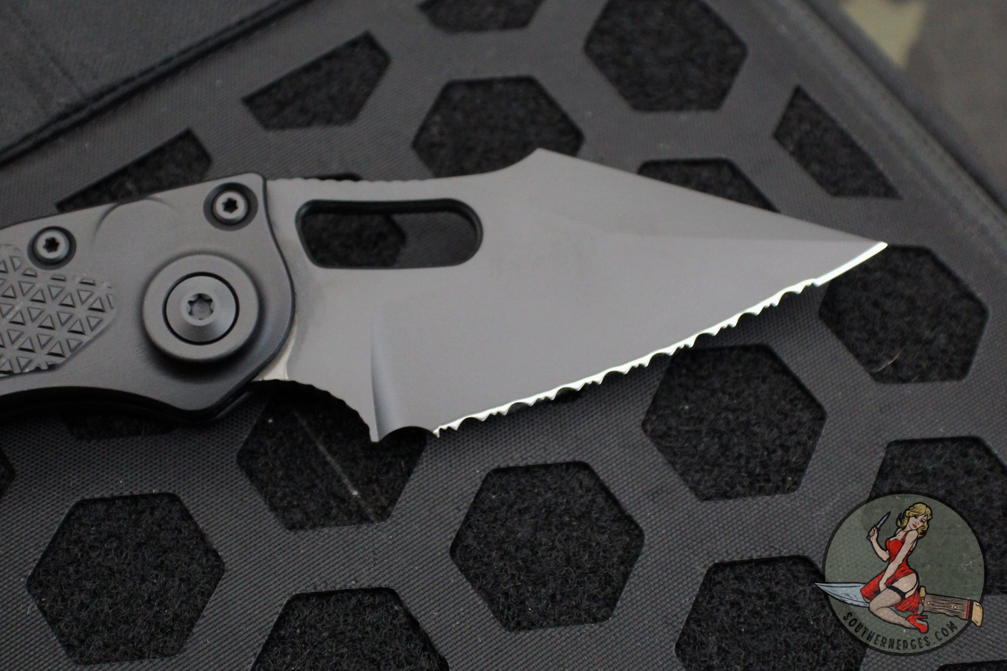 Microtech Stitch OTS Auto Knife- Tactical- Black Handle- Black Full Se ...