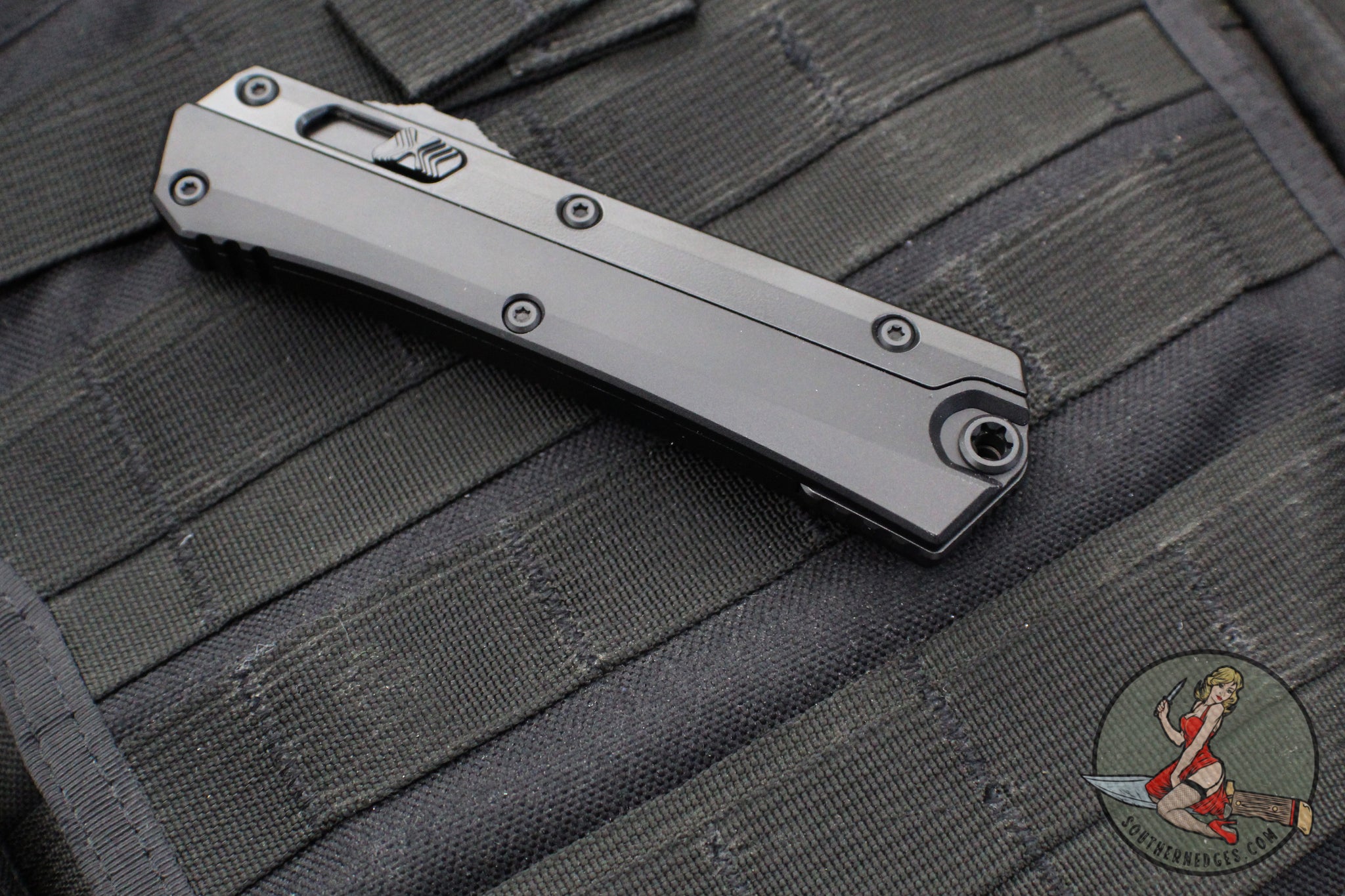 Microtech Glykon OTF Knife- Tanto Edge- Tactical- Black Handle With Bl ...