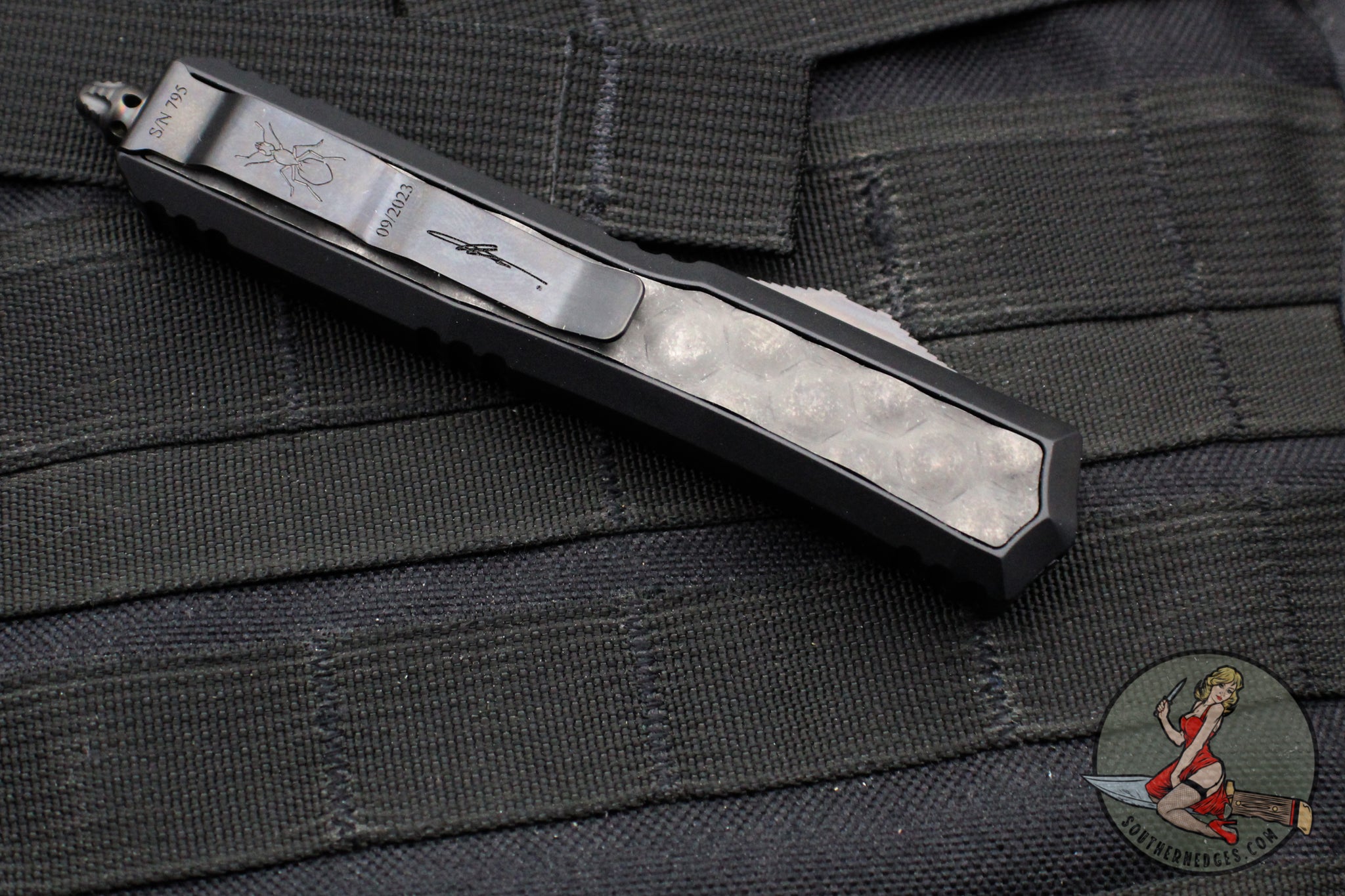 Microtech Makora- Shadow Edition- Double Edge- Black Handle- Black Met ...