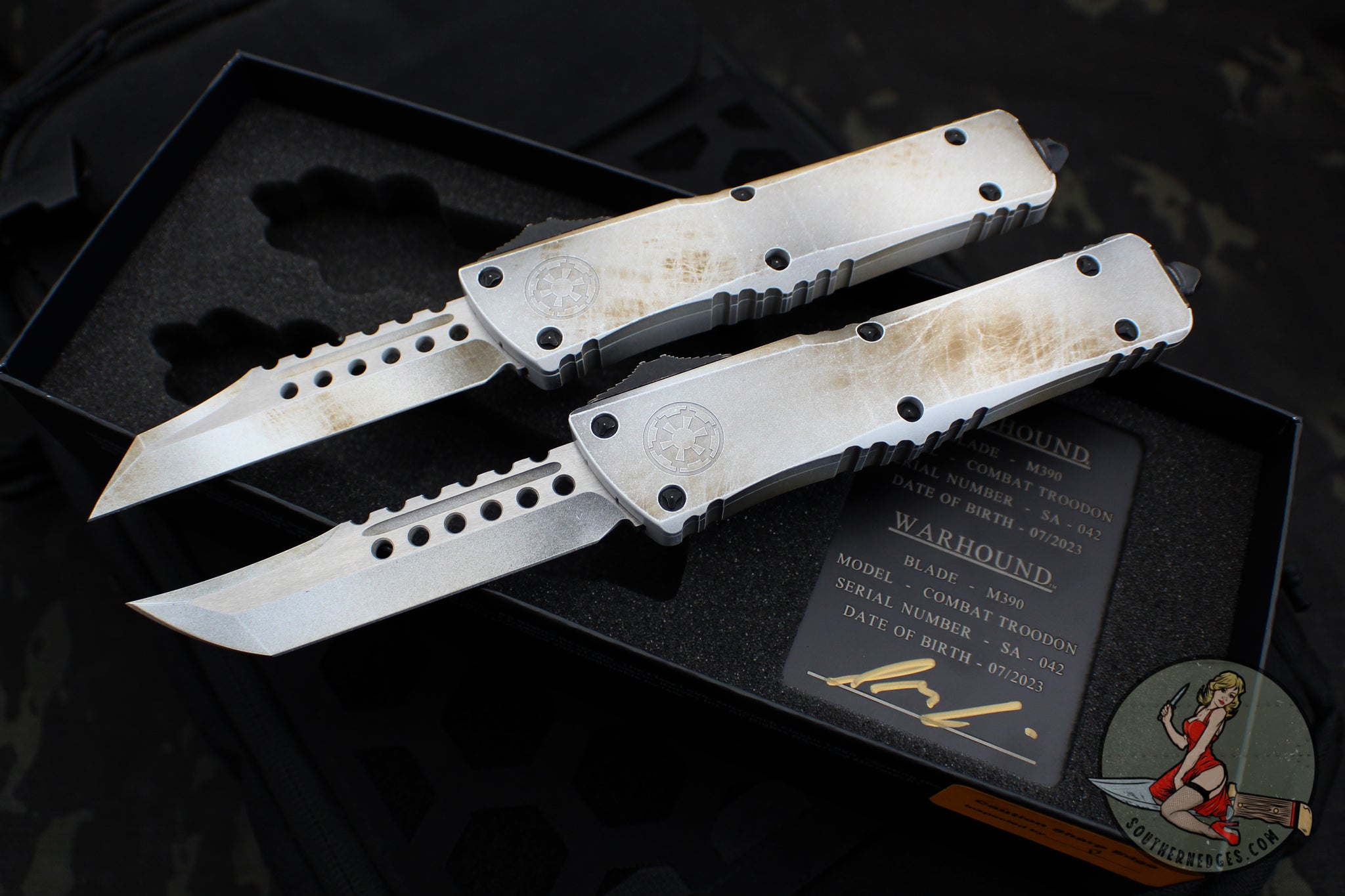 Microtech Combat Troodon OTF Knife Set- Hellhound And Warhound Edge- S ...