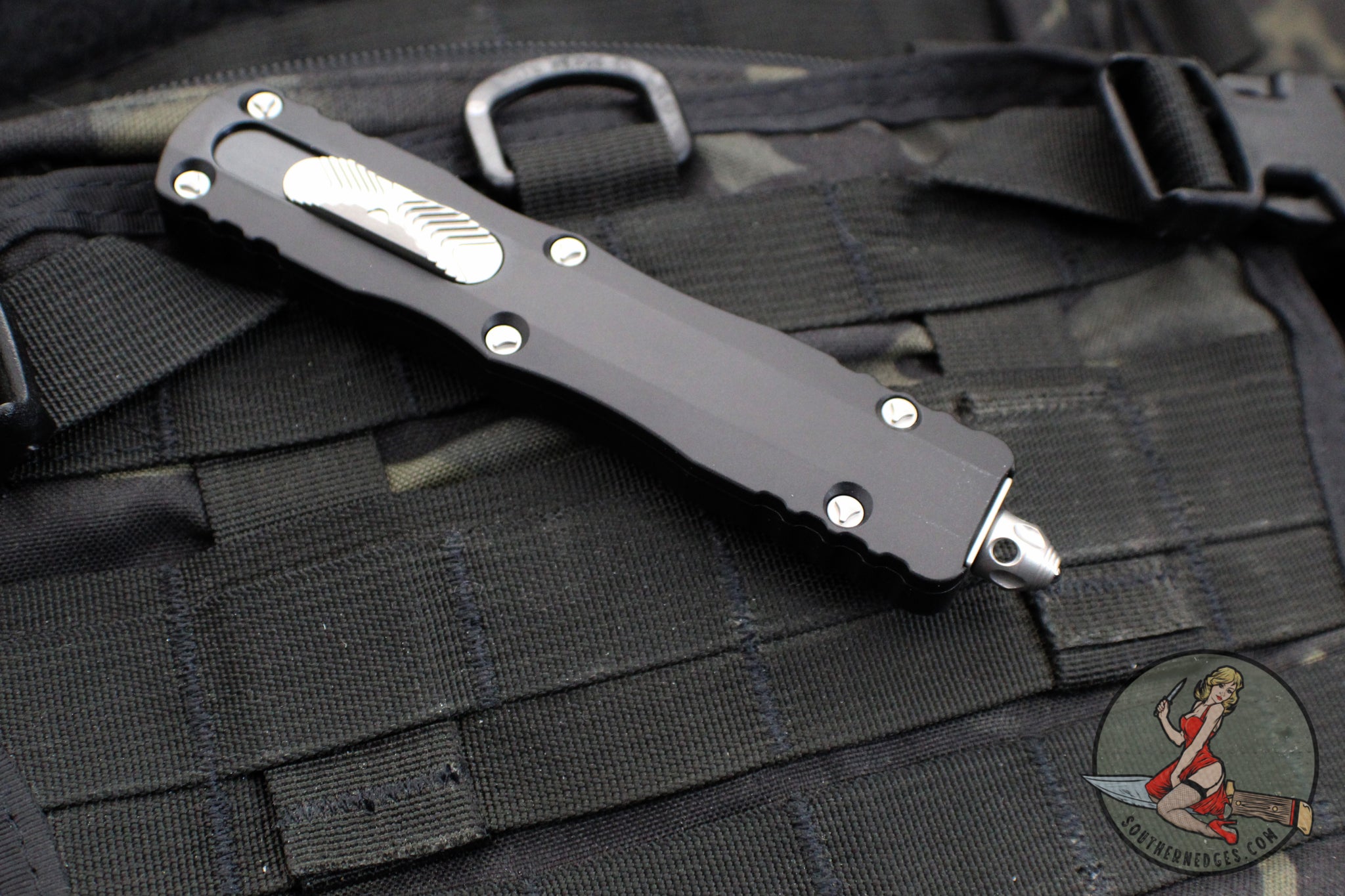 Microtech Dirac Delta OTF Knife- Black Handle- Satin Finished Blade 22 ...