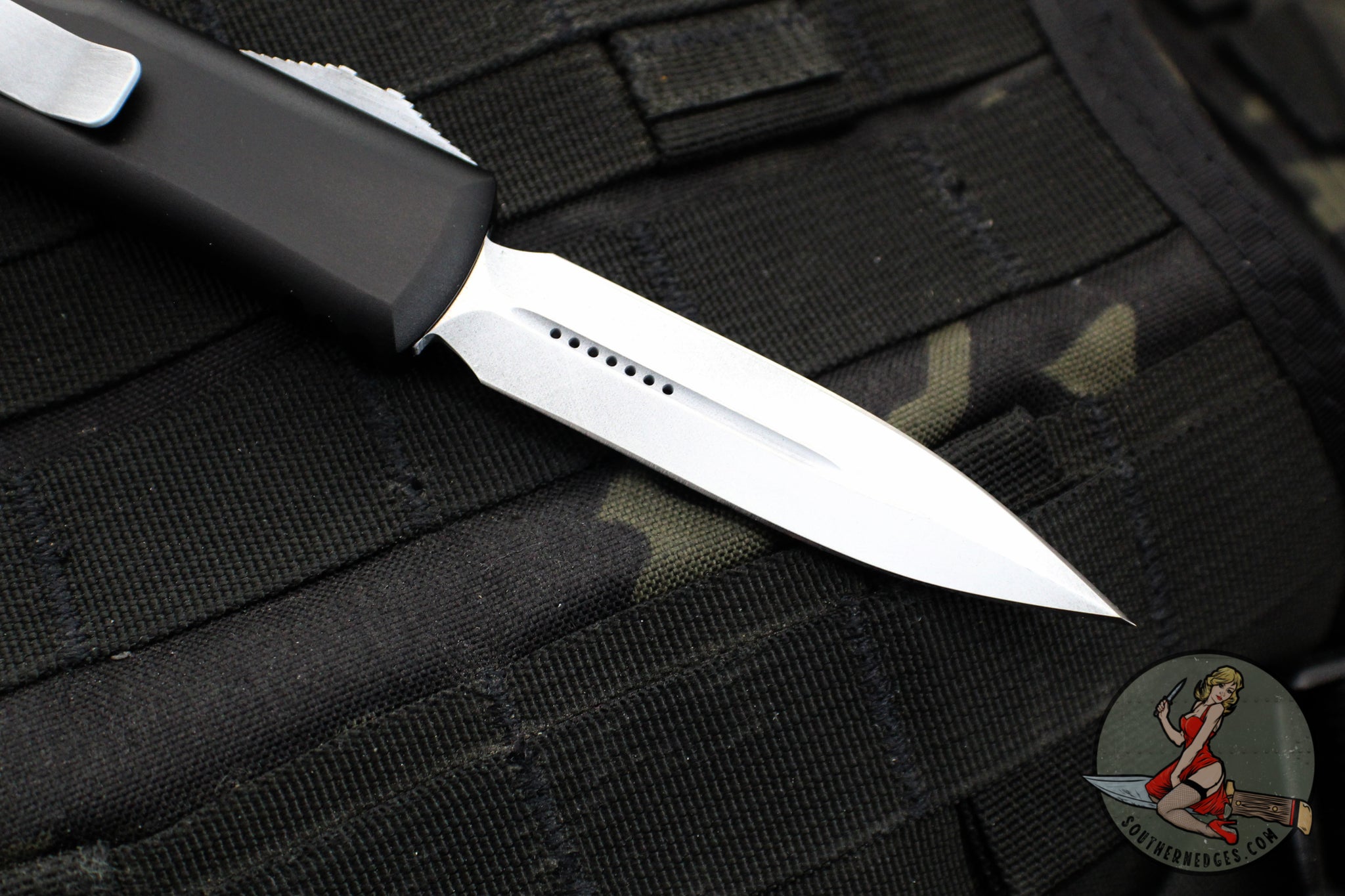 Microtech UTX-85 OTF Knife- Double Edge- Steamboat Willie Edition- Bla ...