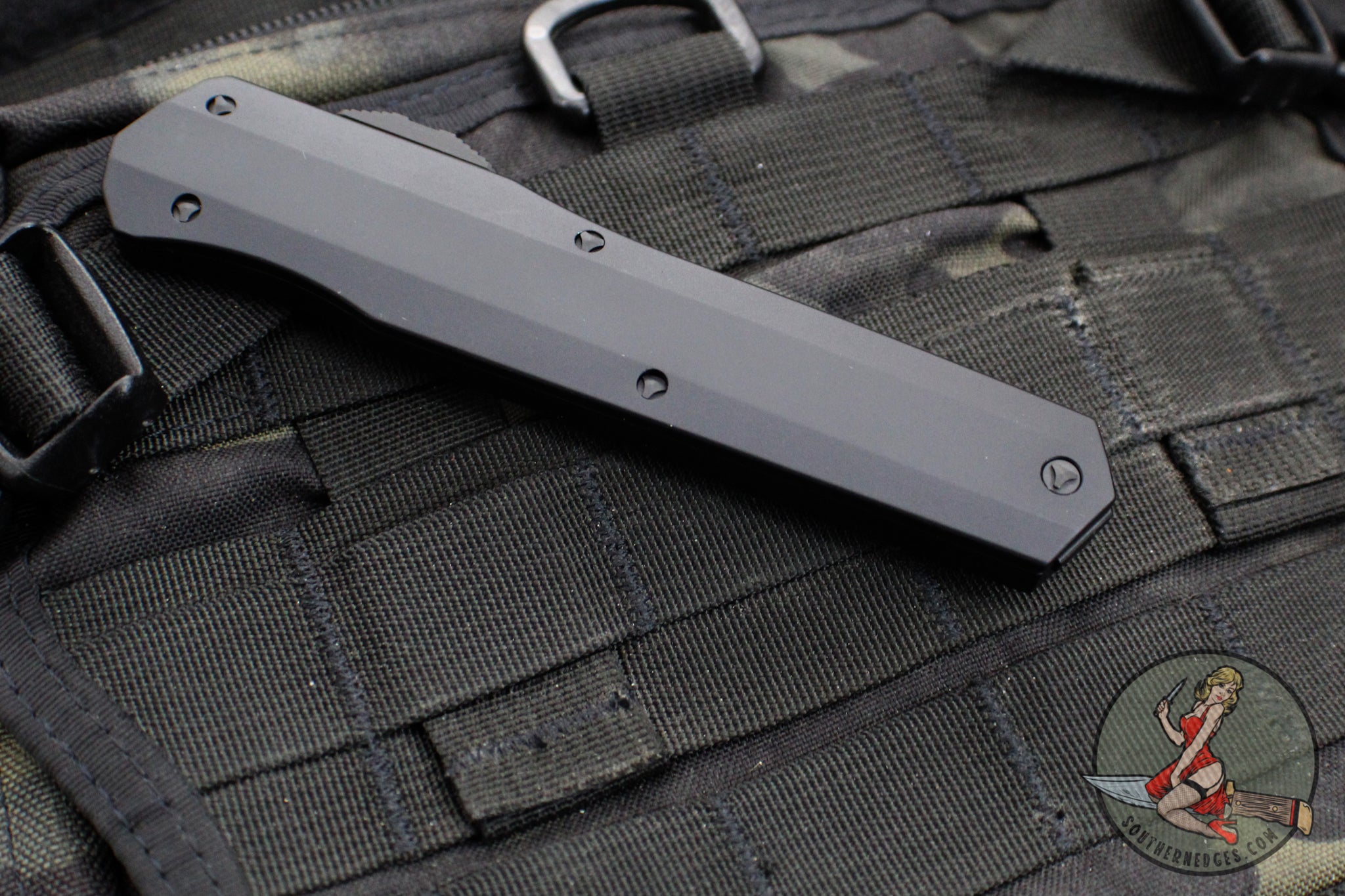 Microtech 2018 Cypher- Smooth Body- Tactical- Double Edge- Black Handl ...