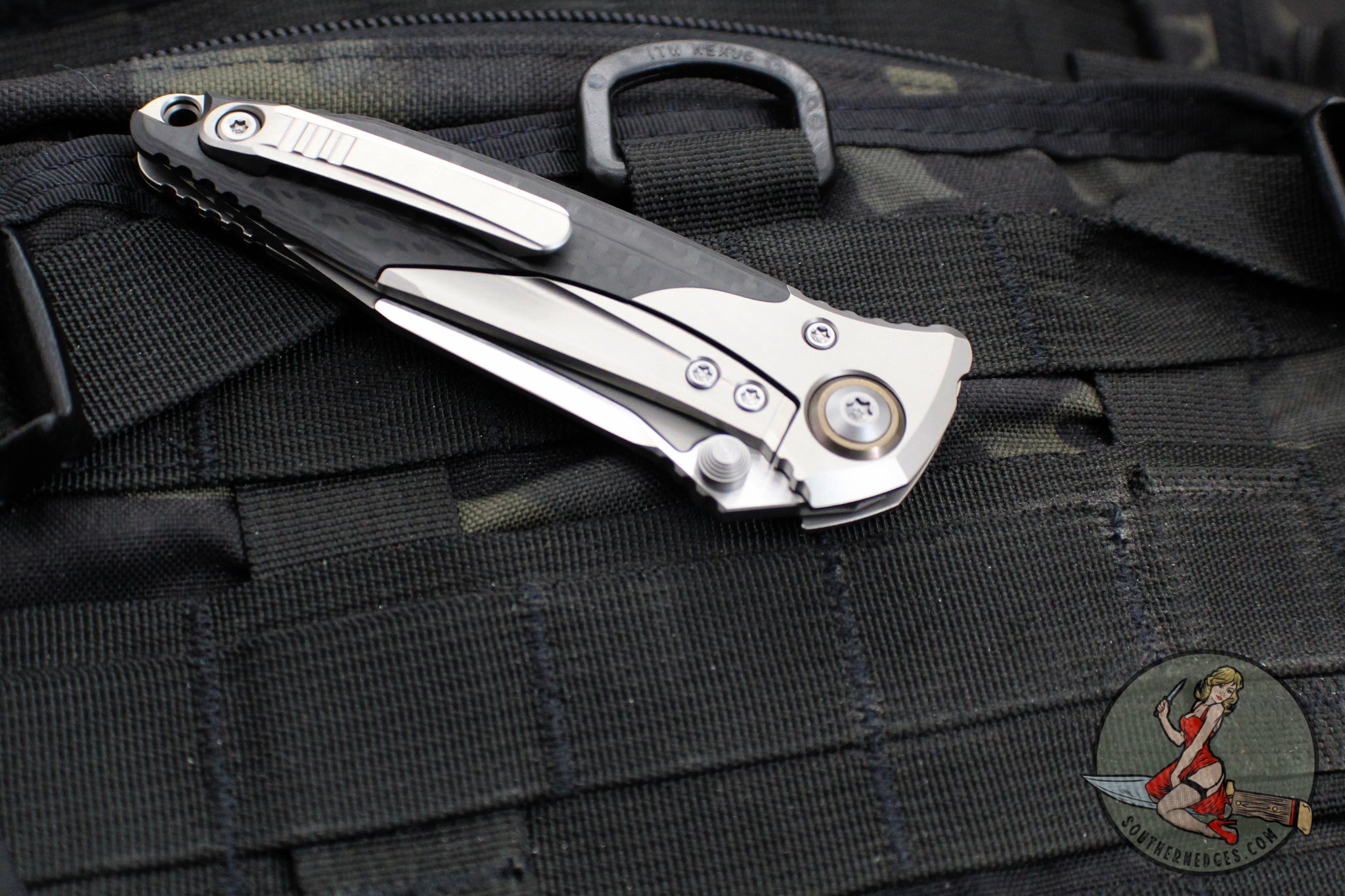 Microtech Socom Bravo- MINI- Single Edge- Bead Blast Finish Titanium H ...