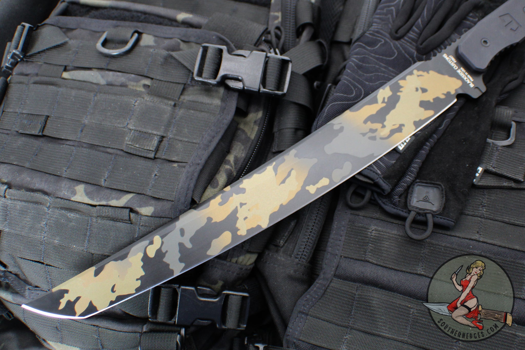 Blackside Customs Tokyo Drifter Fixed Blade Wakizashi- Multicam Over B ...