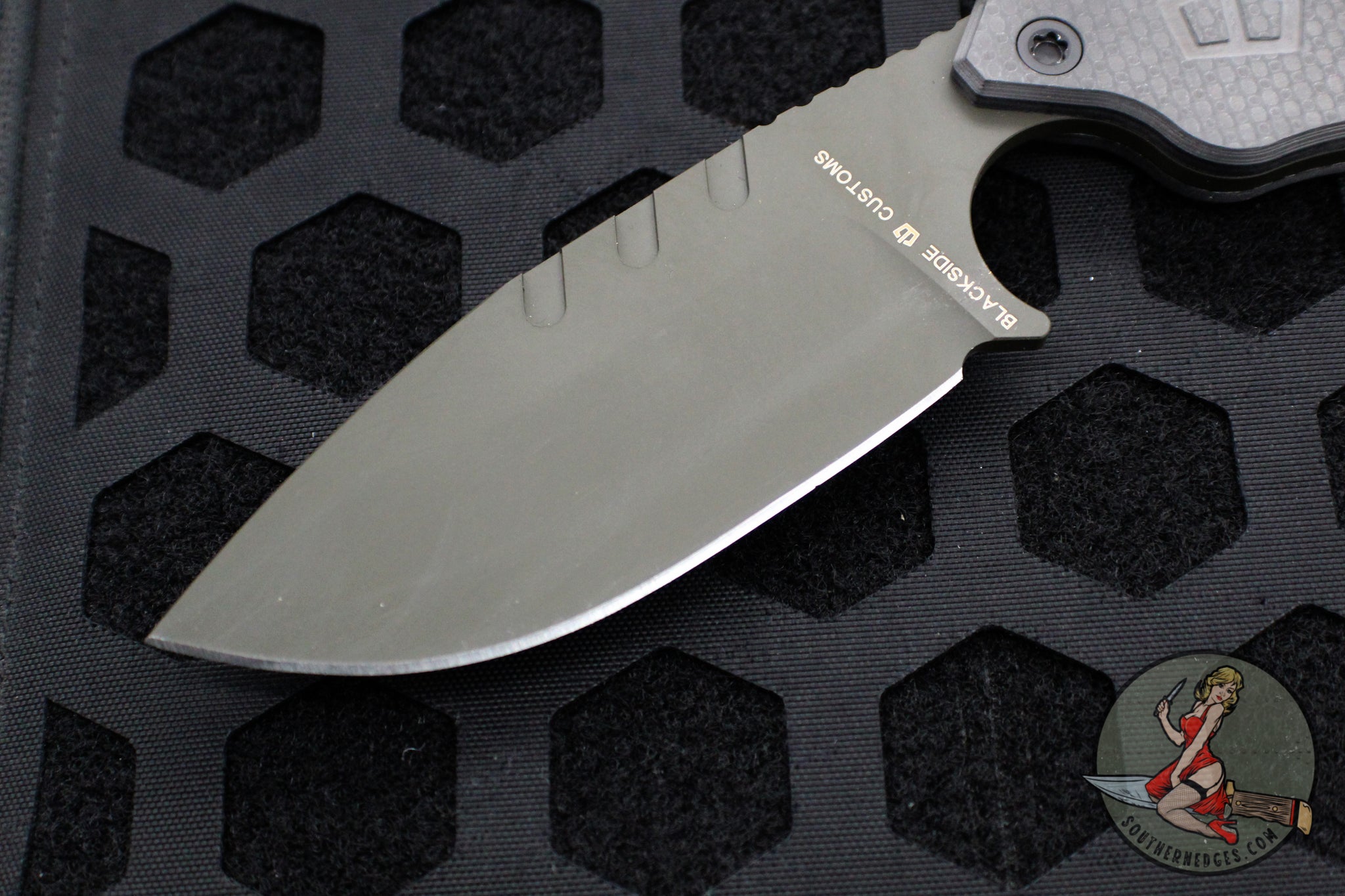 Blackside Customs/Strider Knives SLCC Fixed Blade- Drop Point Edge- Ca ...