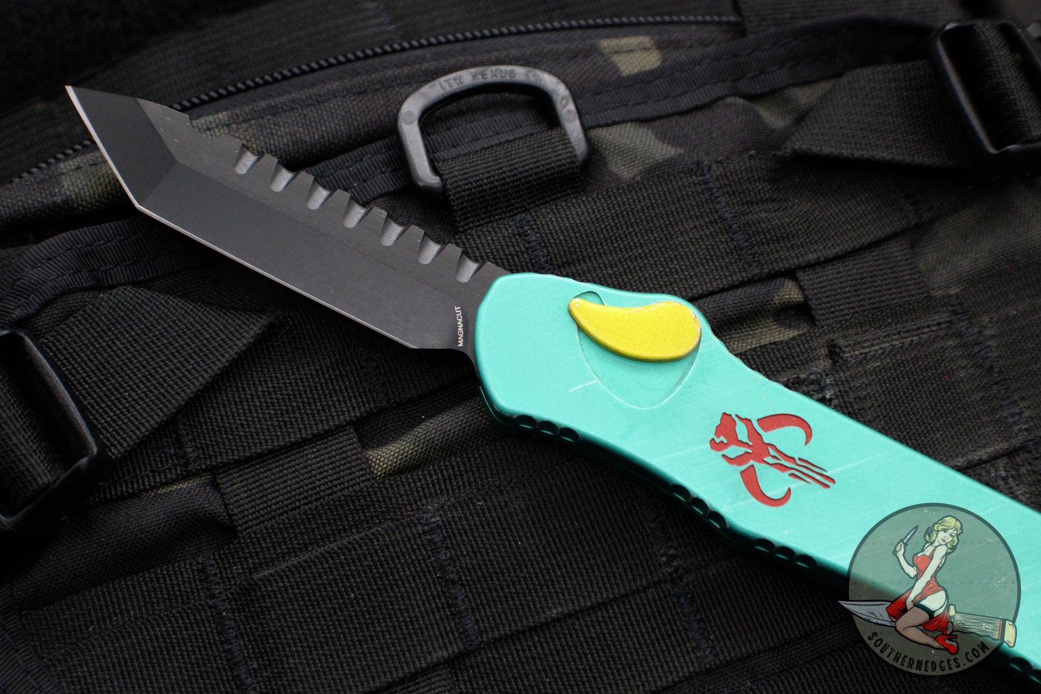 Heretic Hydra OTF Knife-Tanto Edge- Bounty Hunter Finished Handle- Bla ...