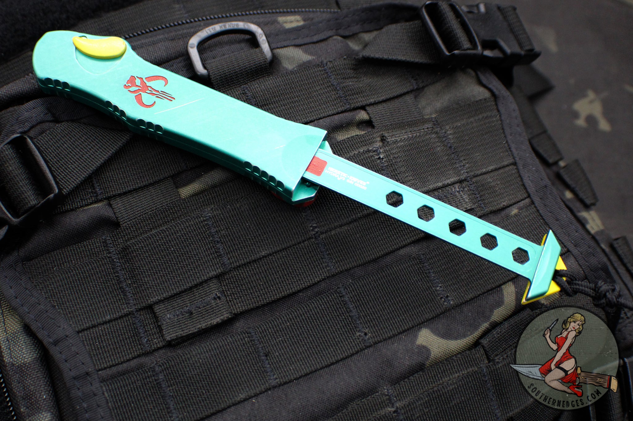 Heretic Hydra OTF Knife-Tanto Edge- Bounty Hunter Finished Handle- Bla ...