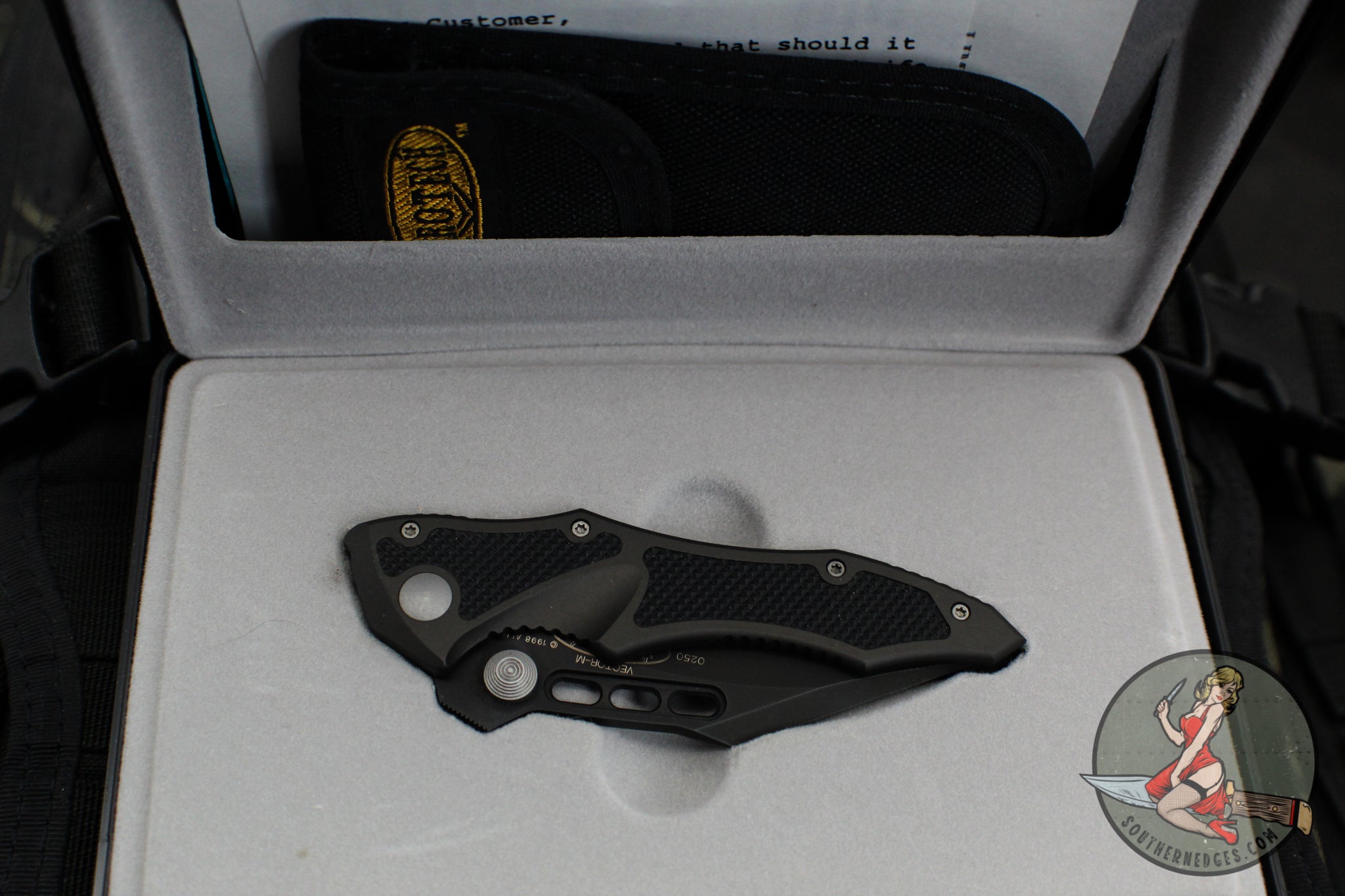 Vintage 12/1999 Microtech Vector- Manual- Black Handle- Black Part Ser | Southern Edges