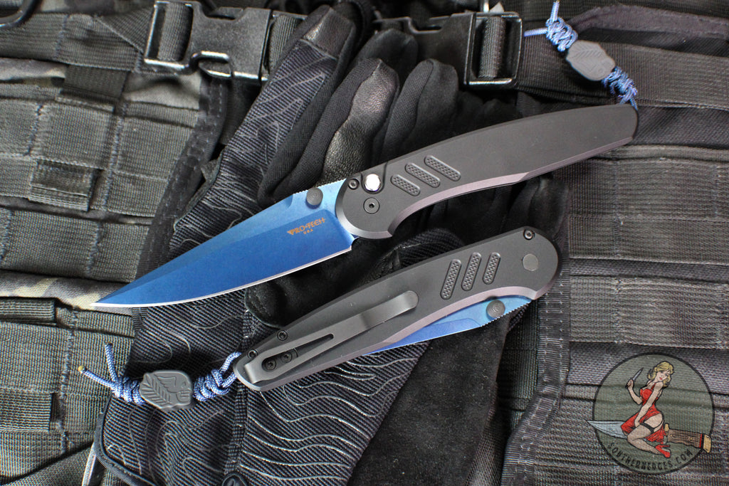 Protech Avalon- Peace Neighbor Deisgn- Manual Button Lock Knife- Solid ...
