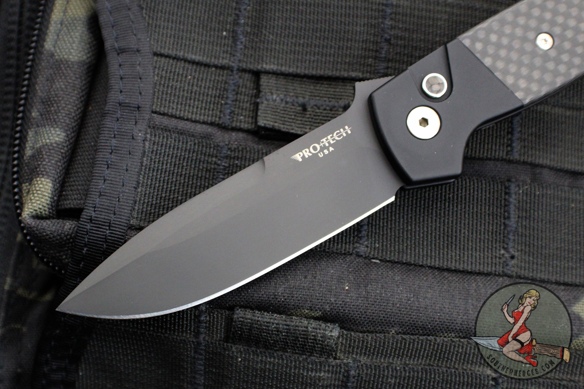 Protech Auto Terzuola ATCF Out The Side (OTS) Auto Knife- Black Handle ...