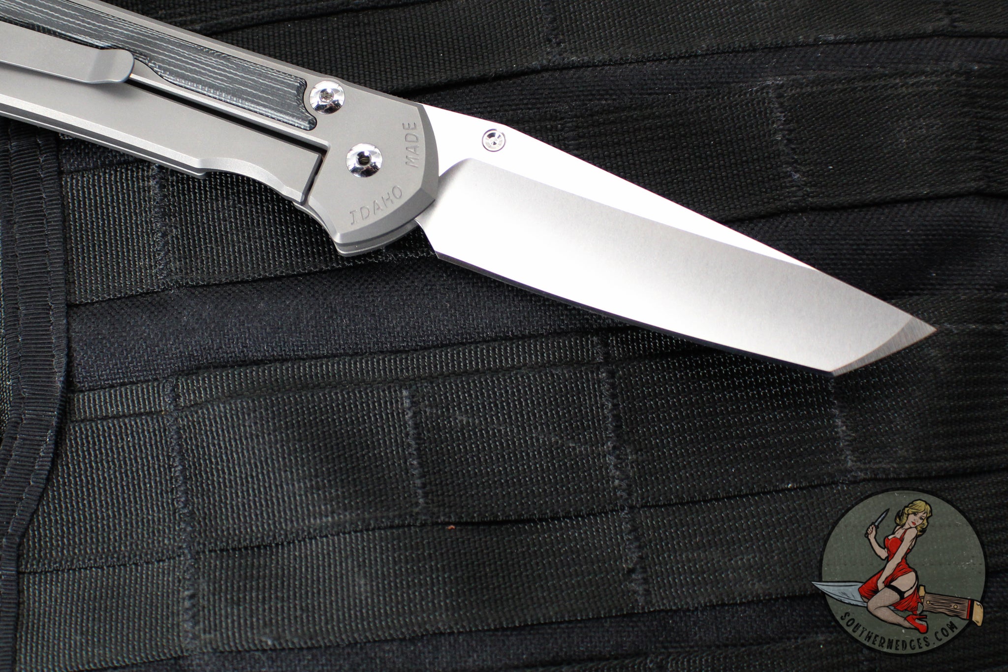 Chris Reeve Large Sebenza 31- Tanto Edge- Glass Blasted Titanium Handl ...