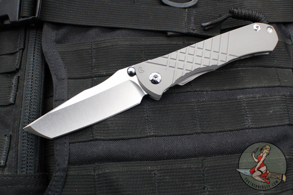 Chris Reeve Umnumzaan- Tanto Edge- Glass Blasted Titanium Handle-Stone ...