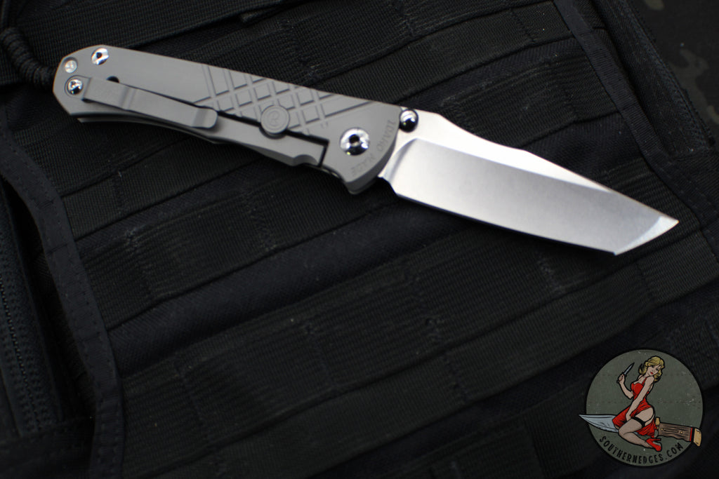 Chris Reeve Umnumzaan- Tanto Edge- Glass Blasted Titanium Handle-Stone ...