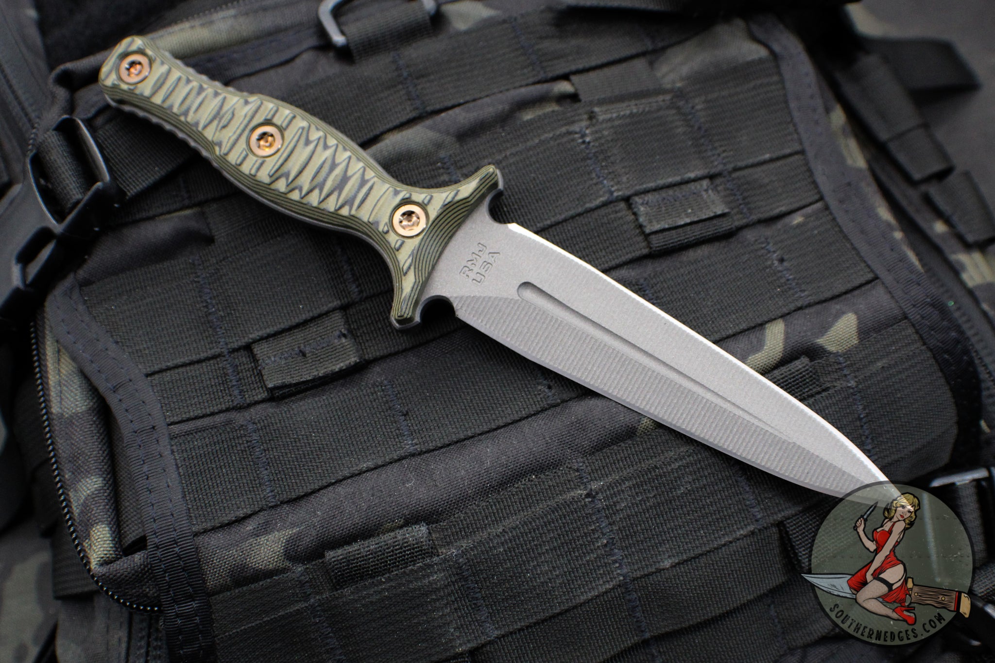 RMJ Tactical Raider Dagger Fixed Blade Combat Knife- Tungsten Finish ...