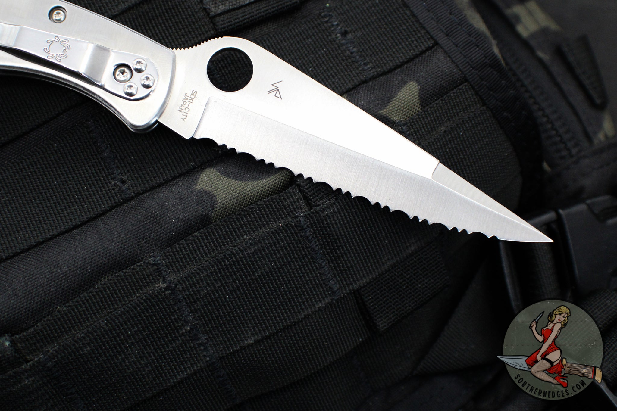 Spyderco Police Folding Knife- Stainless Steel Handle- Spear Point Sat ...