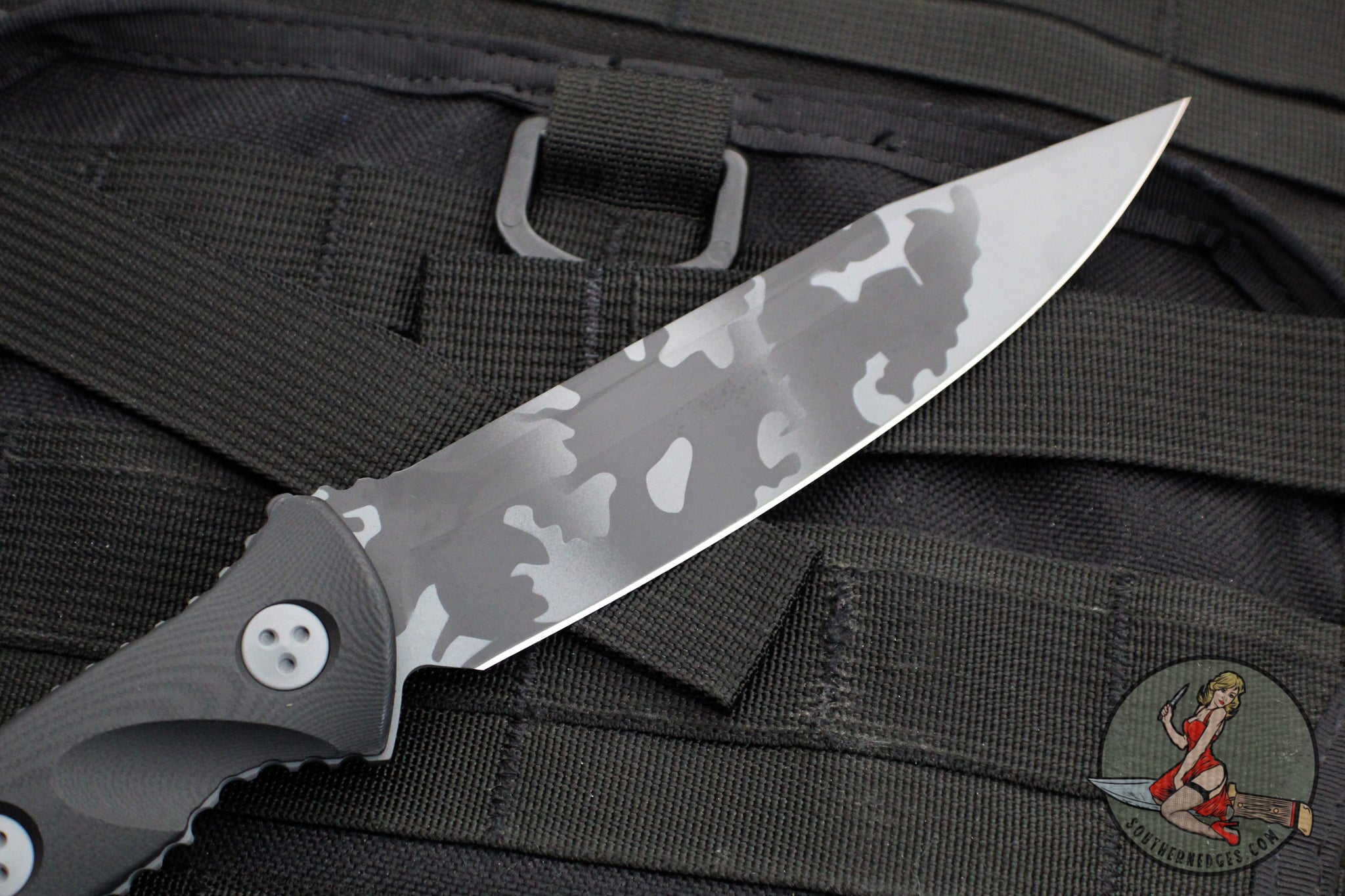 Microtech Socom Alpha- Single Edge- Black G-10 Handle- Urban Camo Plai ...