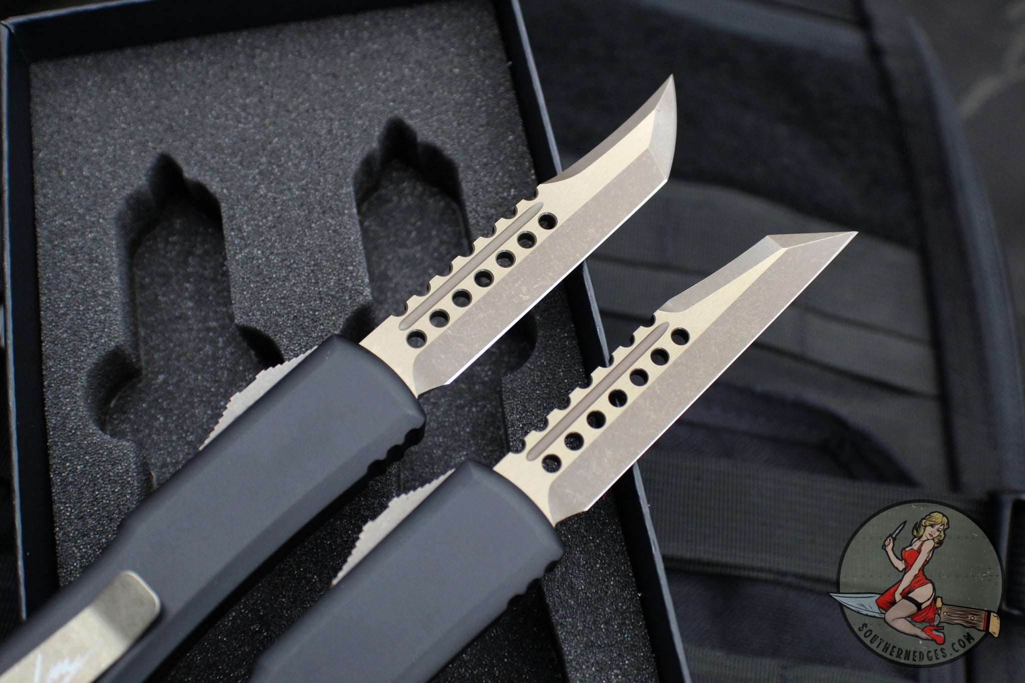 Microtech Ultratech OTF Knife Set- Hellhound & Warhound- Death Card Fi ...