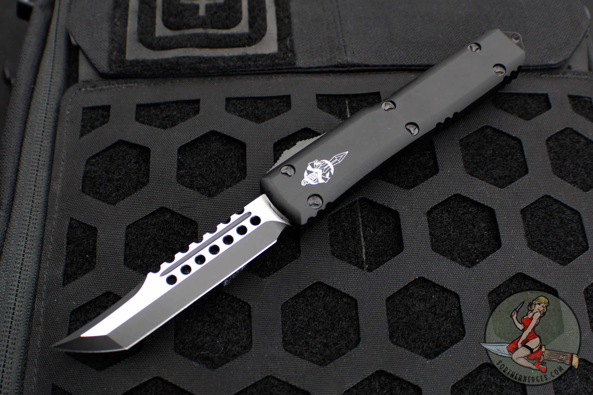 Microtech Ultratech OTF Knife- Hellhound- Tactical- Black Handle- Blac ...