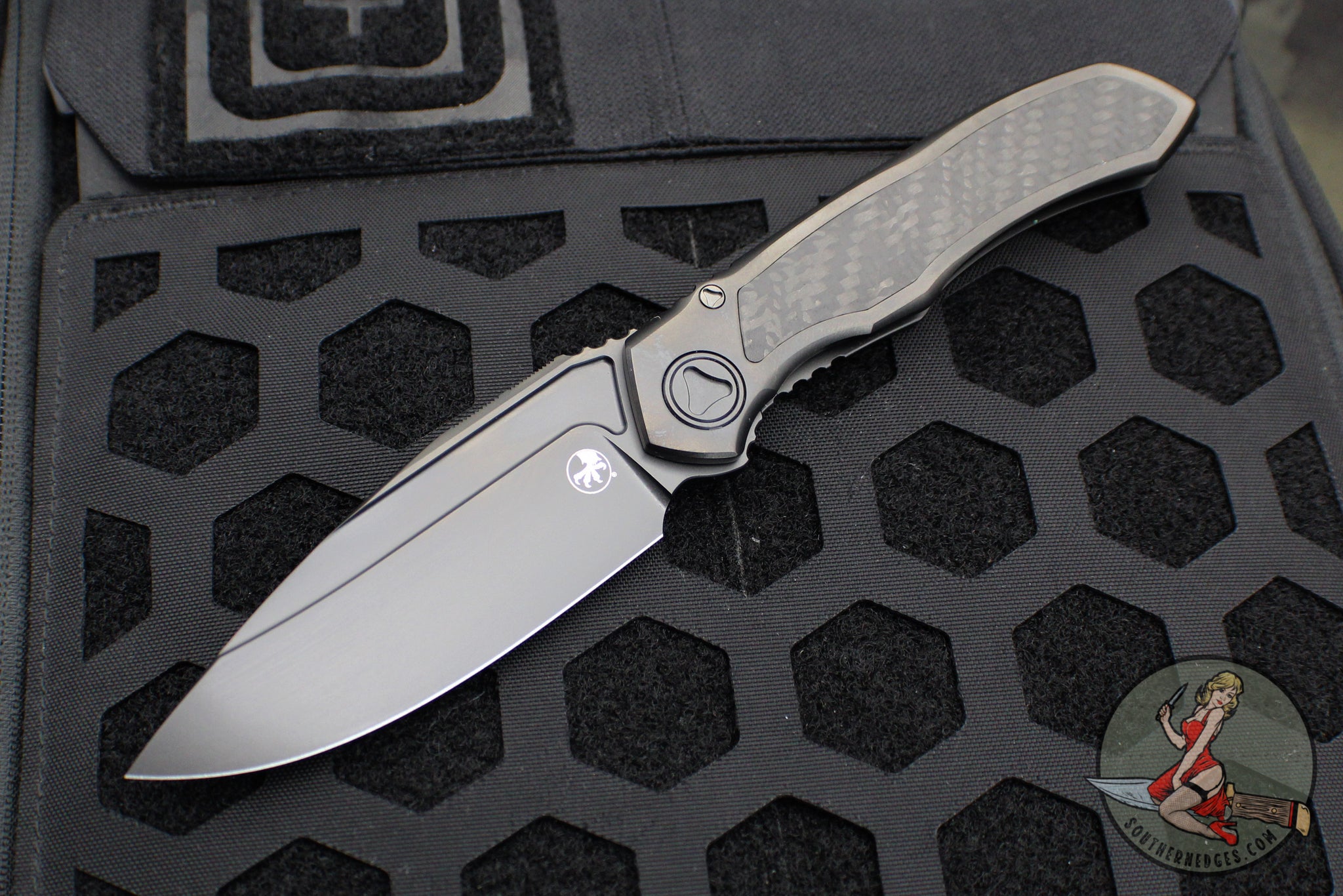 Microtech Anax- Black DLC Single Edge- DLC Finished Titanium Handle wi ...