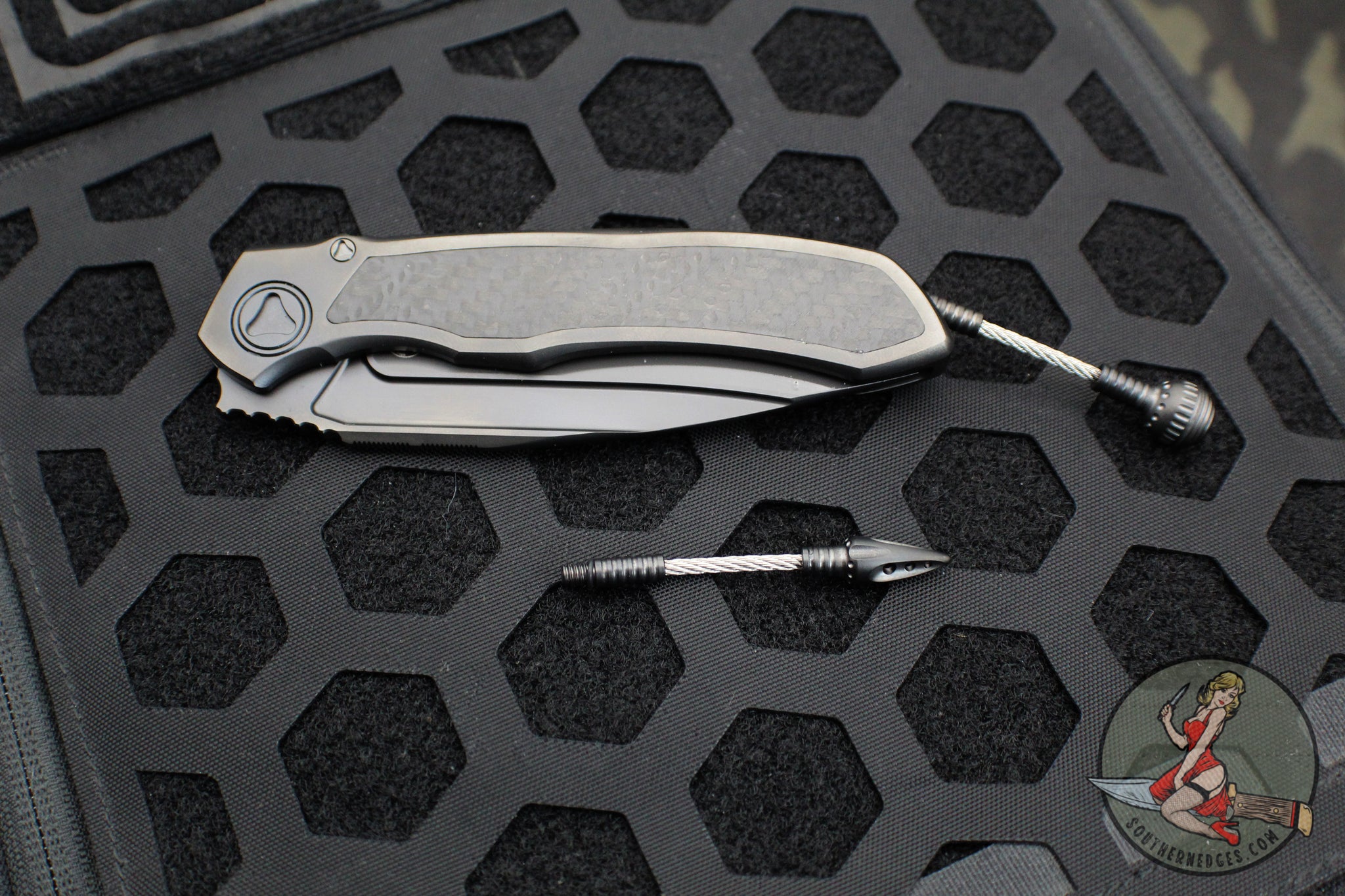 Microtech Anax- Black DLC Single Edge- DLC Finished Titanium Handle wi | Southern Edges