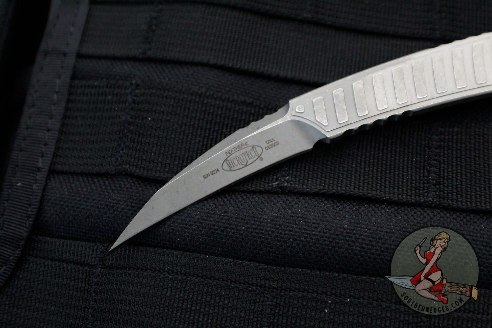 Microtech Feather Karambit Fixed Blade- Stonewash Apocalyptic Finish 2 ...