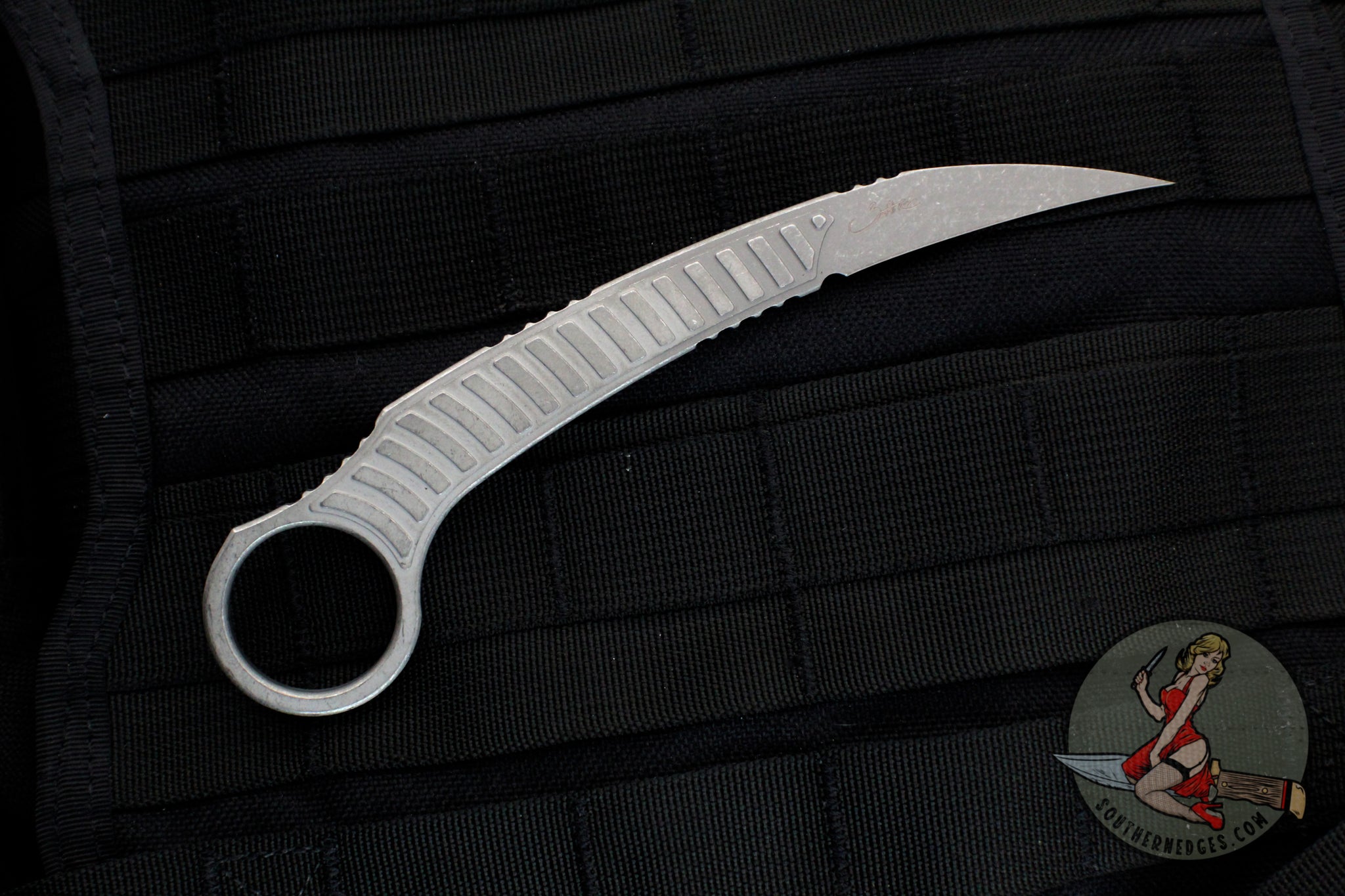 Microtech Feather Karambit Fixed Blade- Stonewash Apocalyptic Finish 2 ...