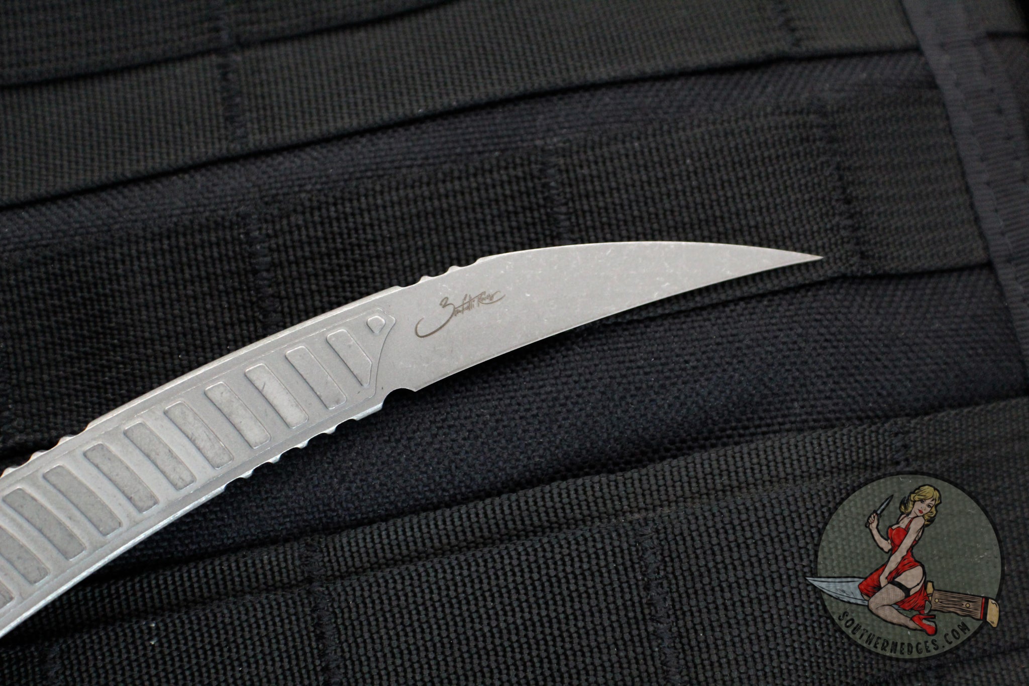 Microtech Feather Karambit Fixed Blade- Stonewash Apocalyptic Finish 2 ...