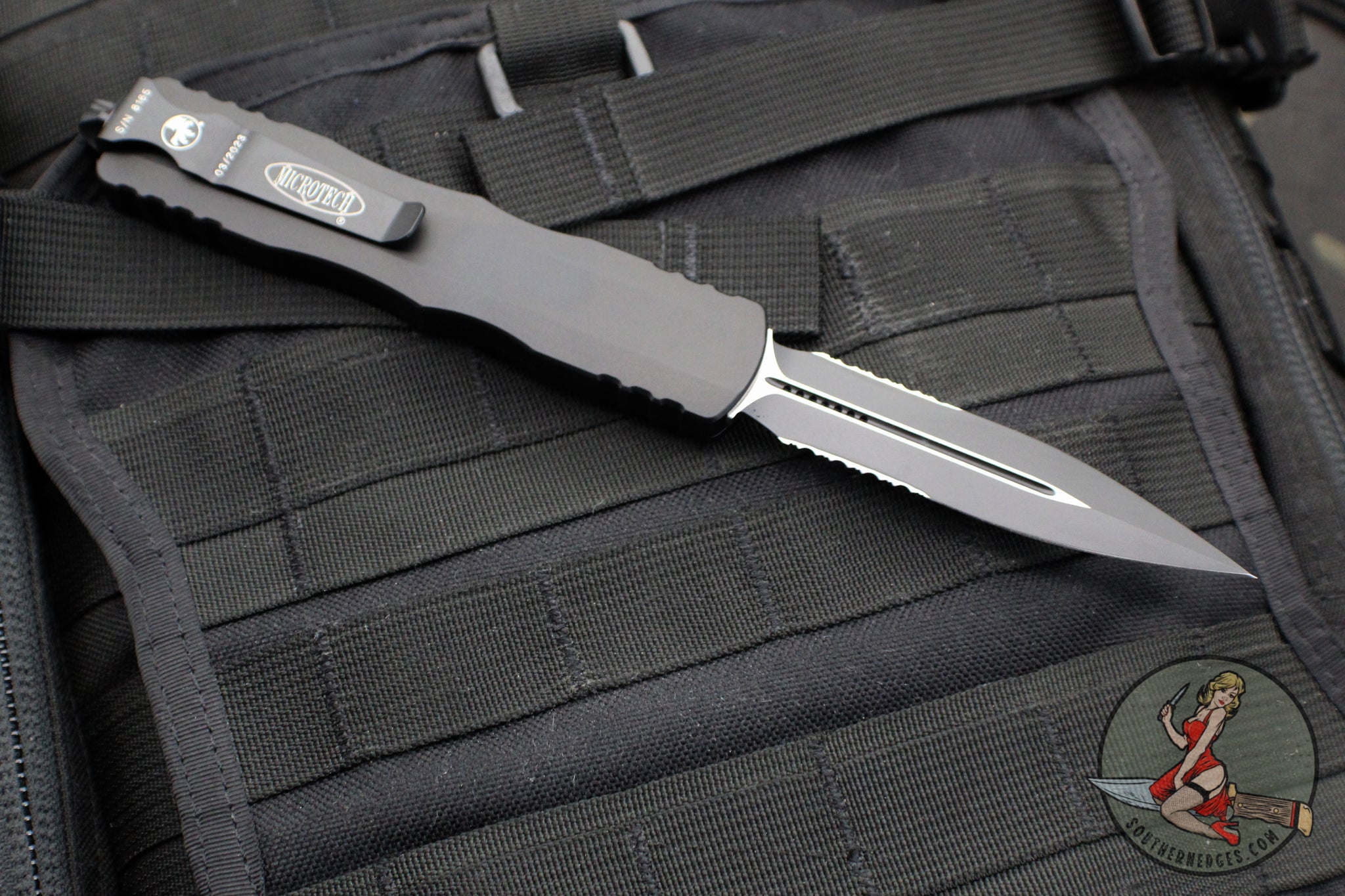 Microtech Dirac Delta OTF Knife- Double Edge- Tactical- Black Handle ...