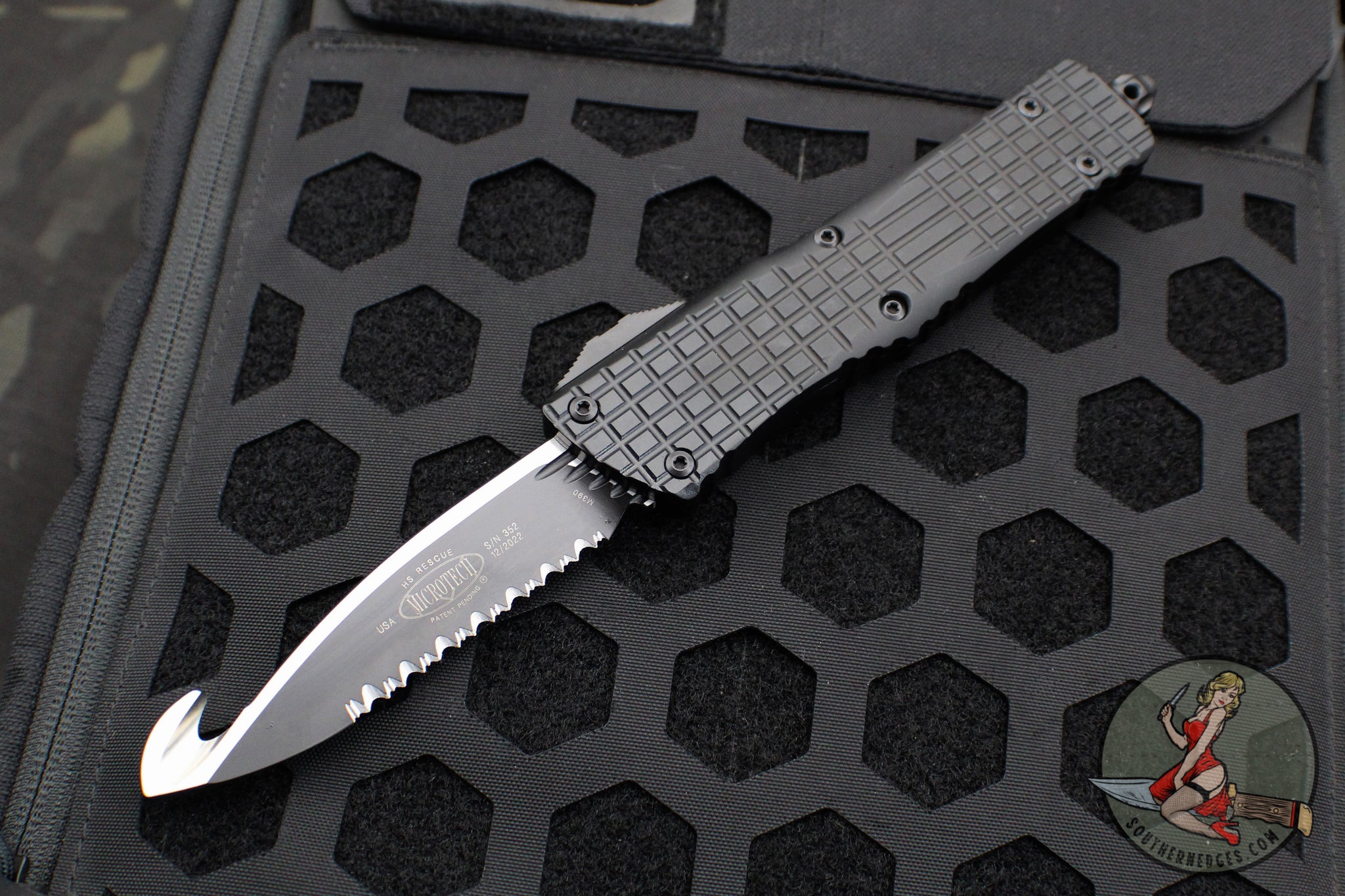 Microtech Combat Troodon OTF Knife- Frag- Tactical HS RESCUE- Black Ha ...
